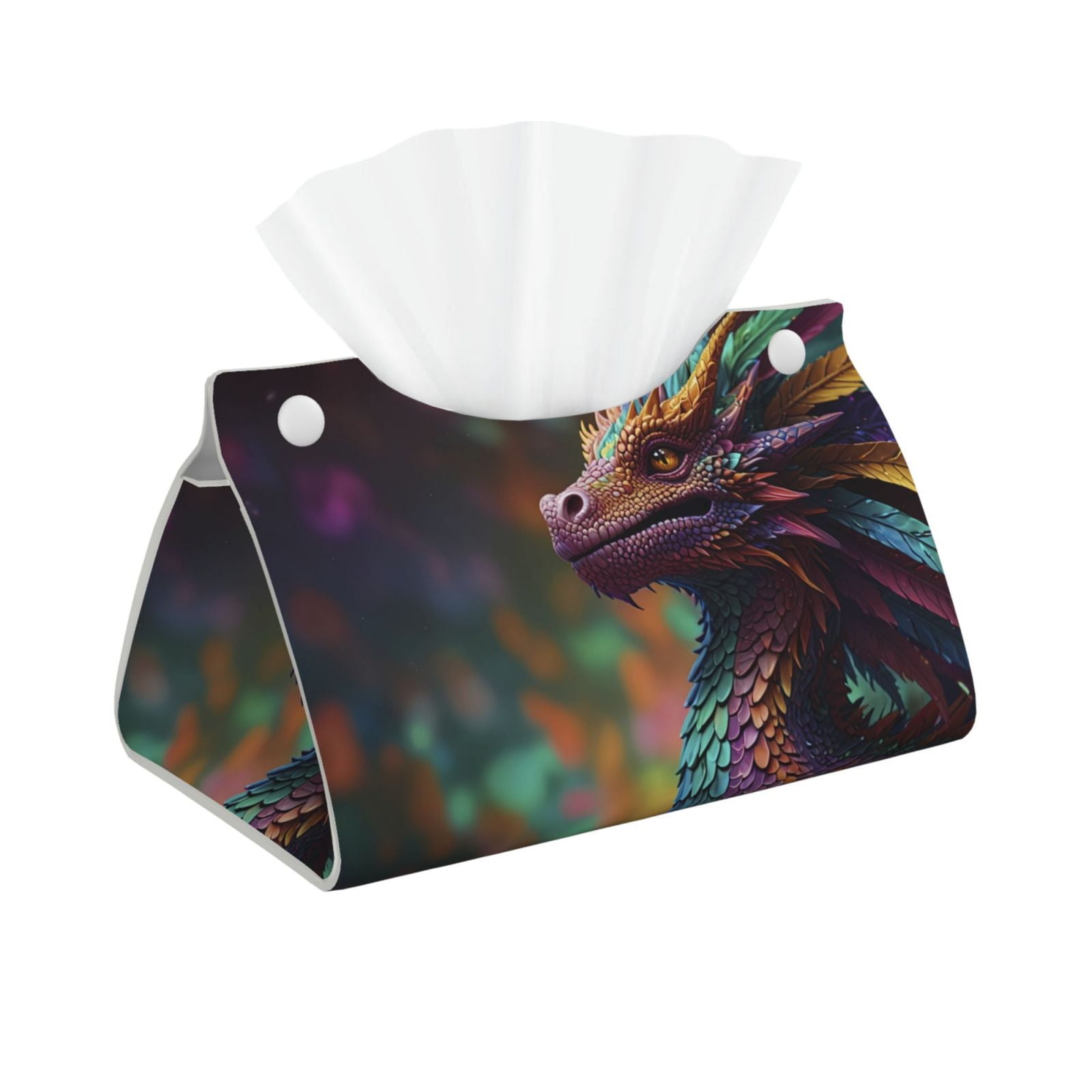 Sikiie Rainbow Scales Fantasy Dragon Leather Tissue Box Cover Rectangle ...
