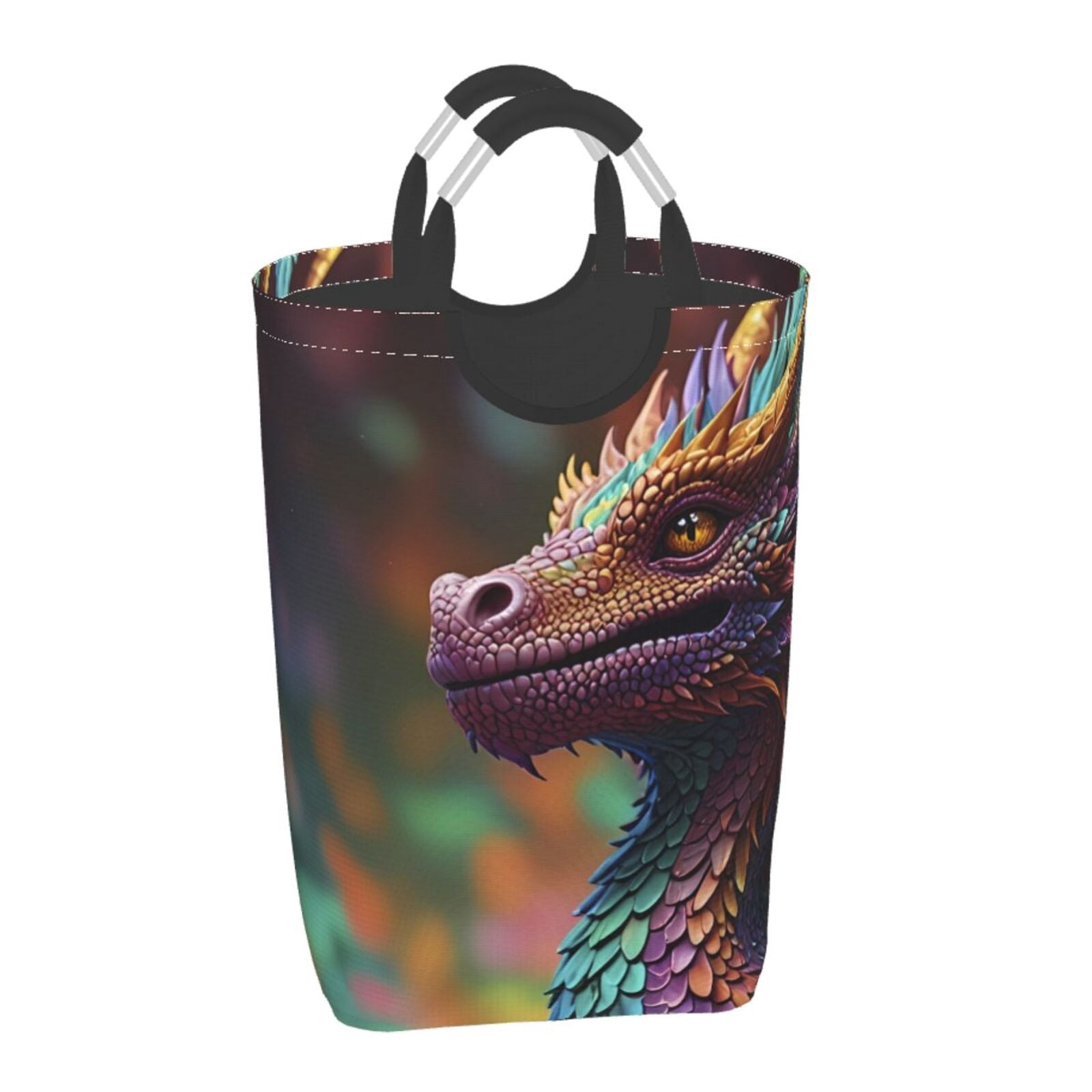 Sikiie Rainbow Scales Fantasy Dragon Square Laundry Bag Large ...