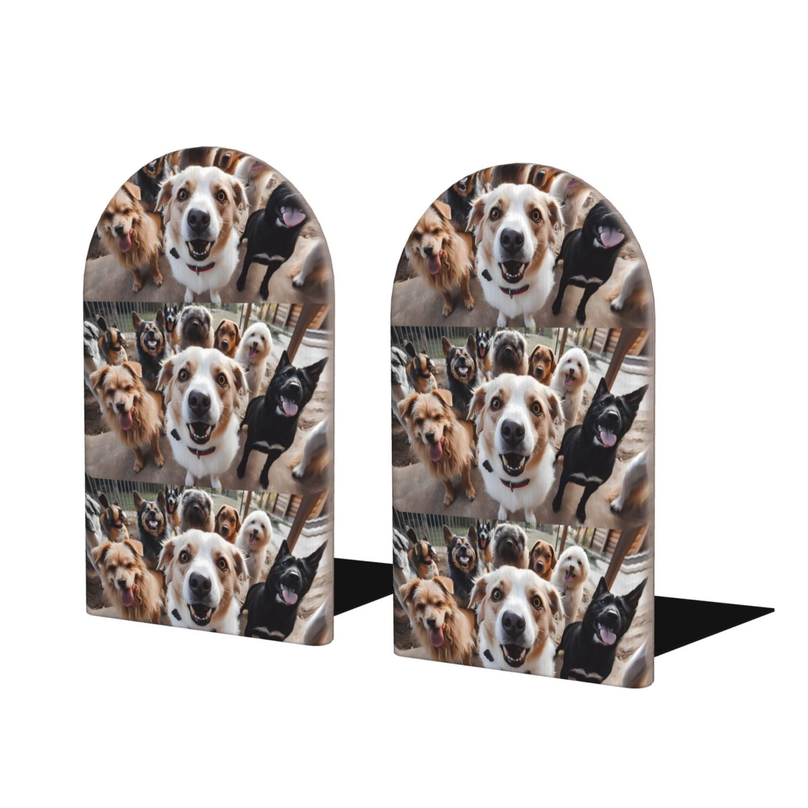 Sikiie Realistic Cute Puppy Bookends 1 Pair, Wood Bookends for Shelves ...