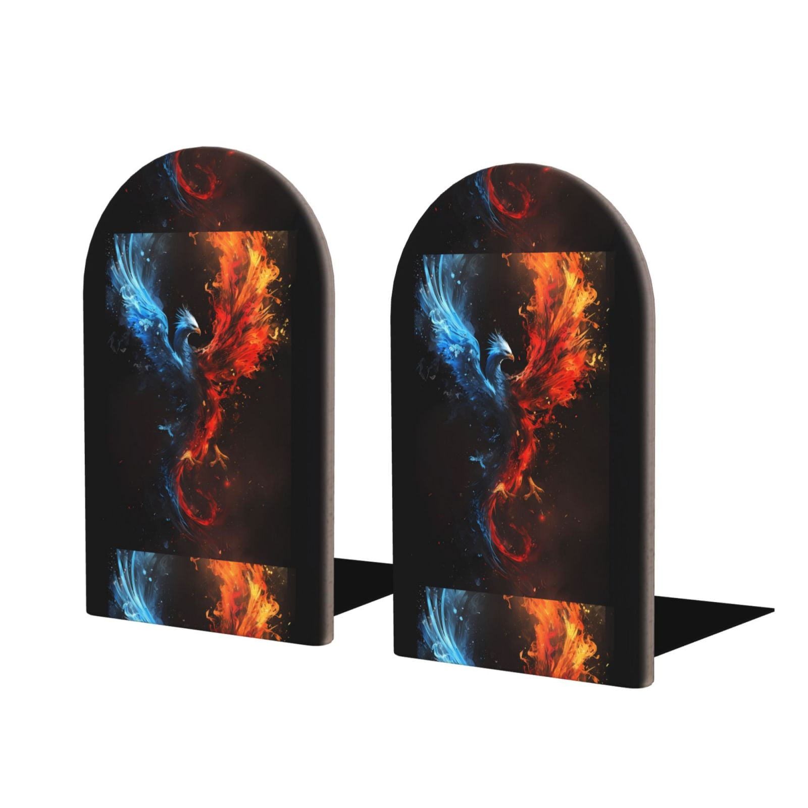 Sikiie Red And Blue Fire Bird Bookends 1 Pair, Wood Bookends for ...