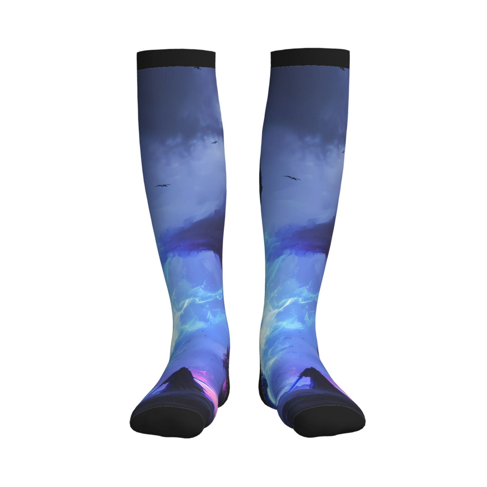Sikiie Red And Blue Fire Dragon 1 Pairs Compression Socks for Men and ...