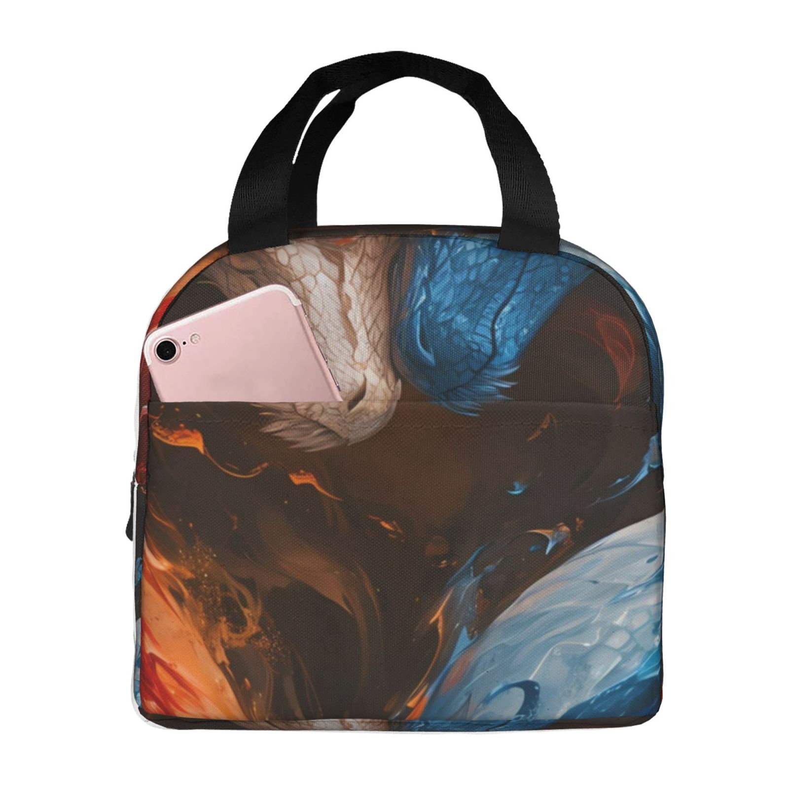 Sikiie Red And Blue Fire Dragon F Lunch Bag for Women & Men Adult ...
