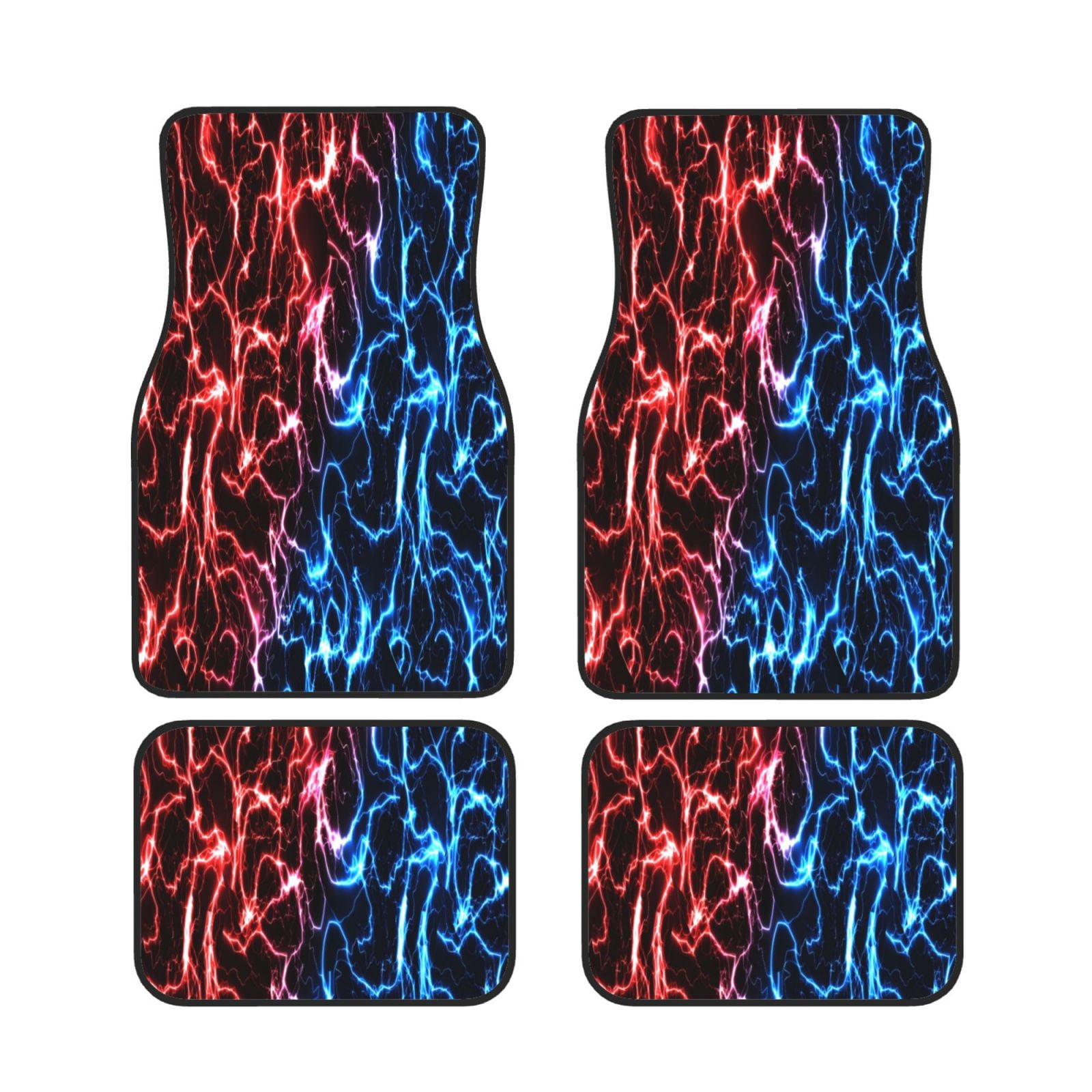 Sikiie Red And Blue Lightning Car Foot Mat Set of 4 Pieces Basics ...