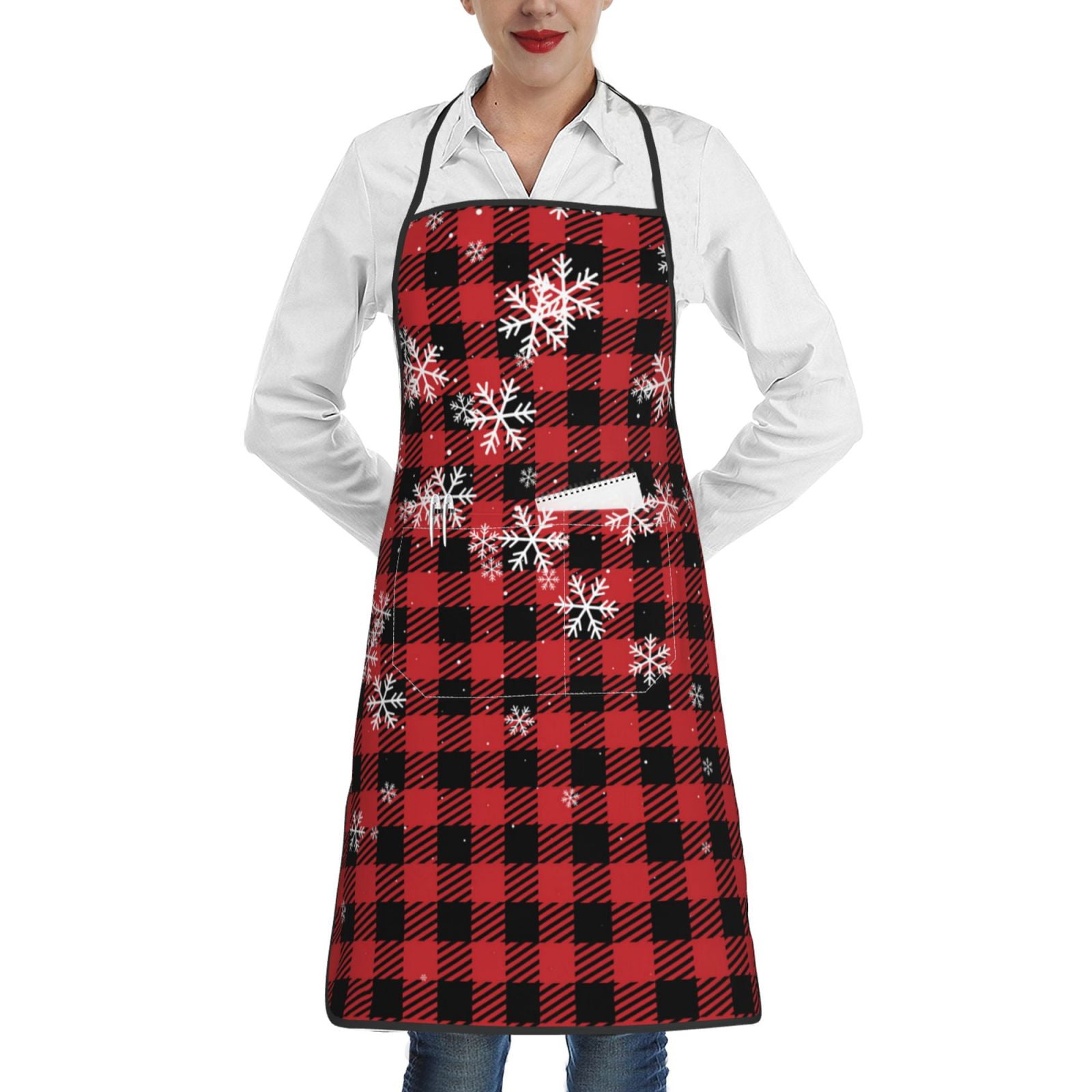 Sikiie Red Buffalo Plaid Aprons for Kitchen Cooking Aprons, Chef Apron ...