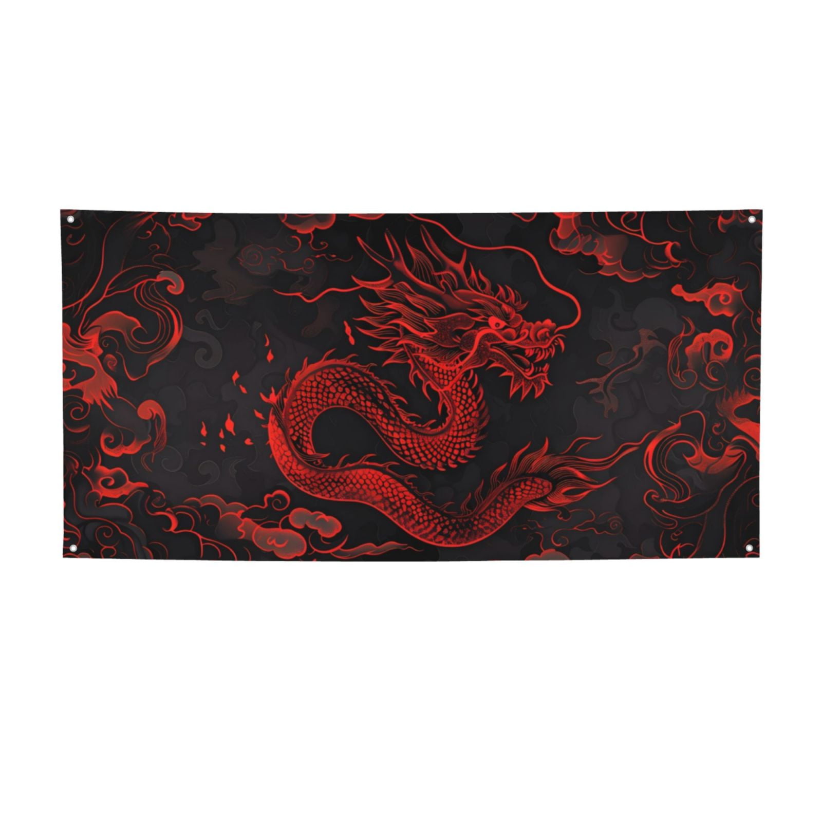 Sikiie Red Dragon On Black Custom Banners and Signs Customize Outdoor ...