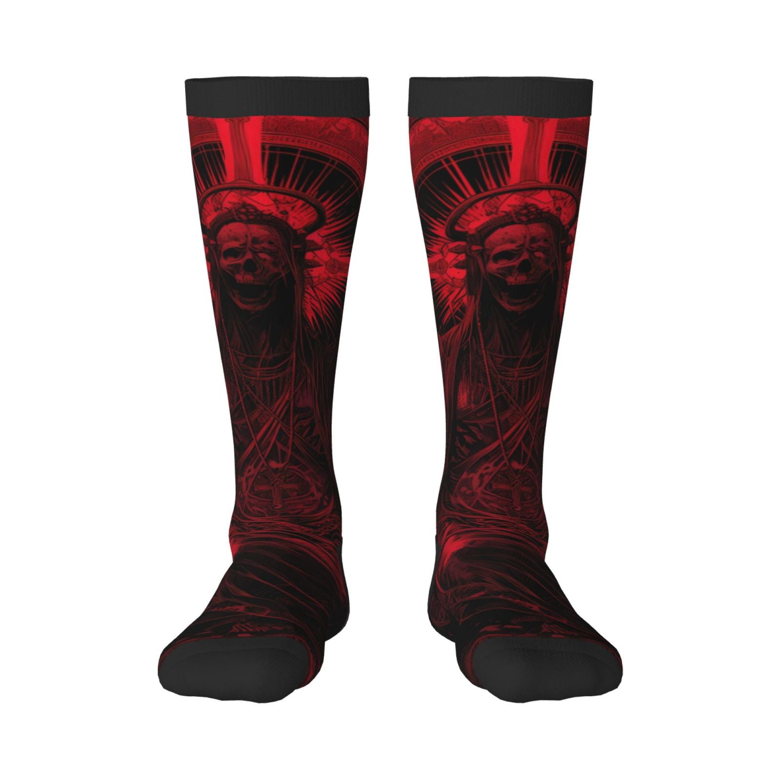 Sikiie Red Gothic Skeleton Throne Knee Socks, High Socks Long Stretchy ...