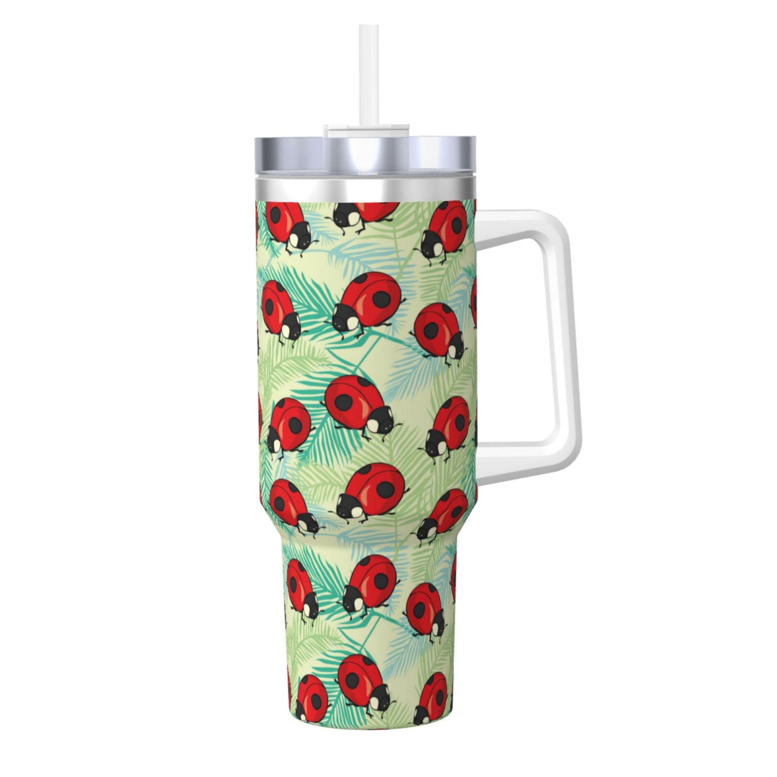 Sikiie Red Ladybugs And Leaf Insulated Stainless Water Bottle Lid ...