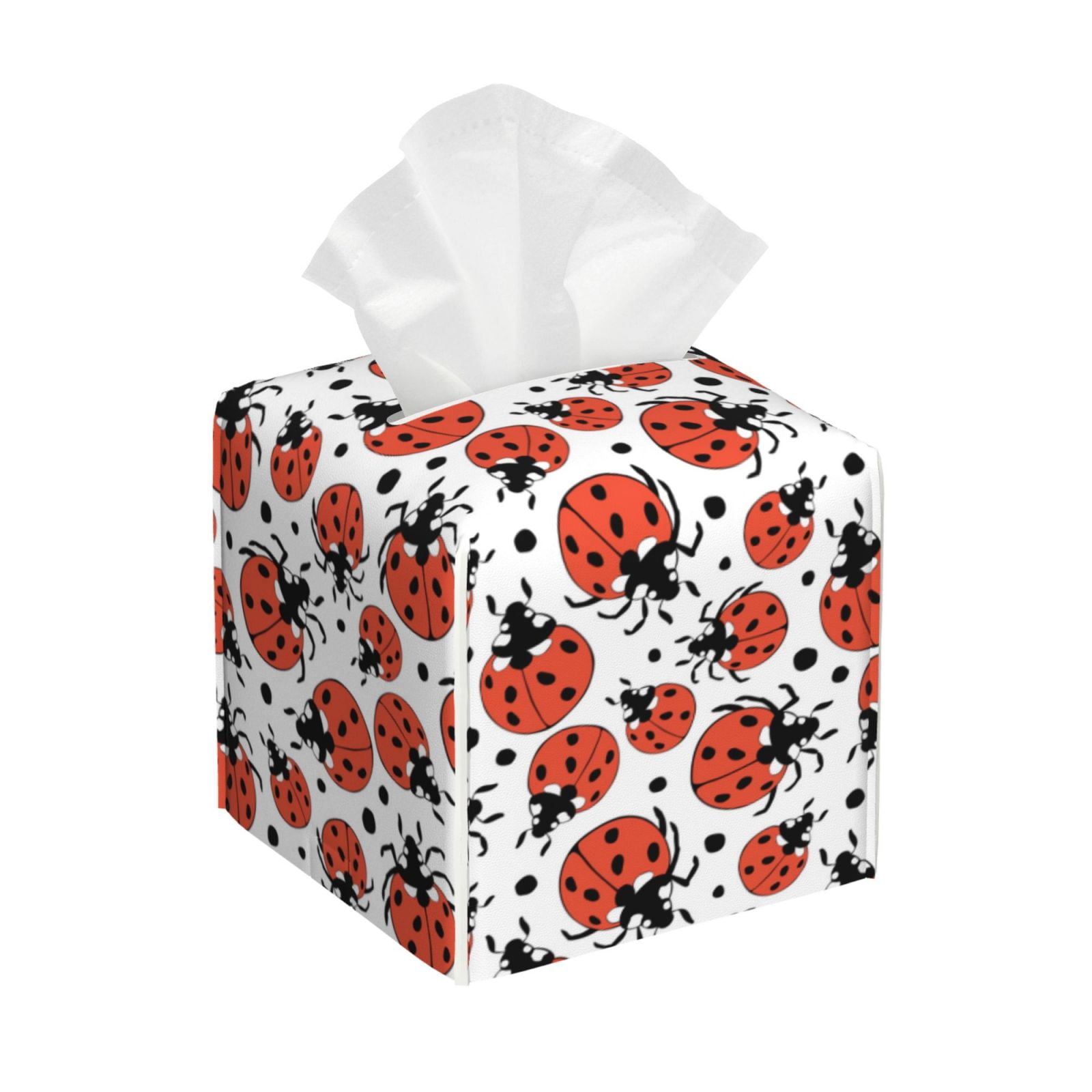 Sikiie Red Ladybugs Leather Tissue Box Cover Square, tissue box holder ...