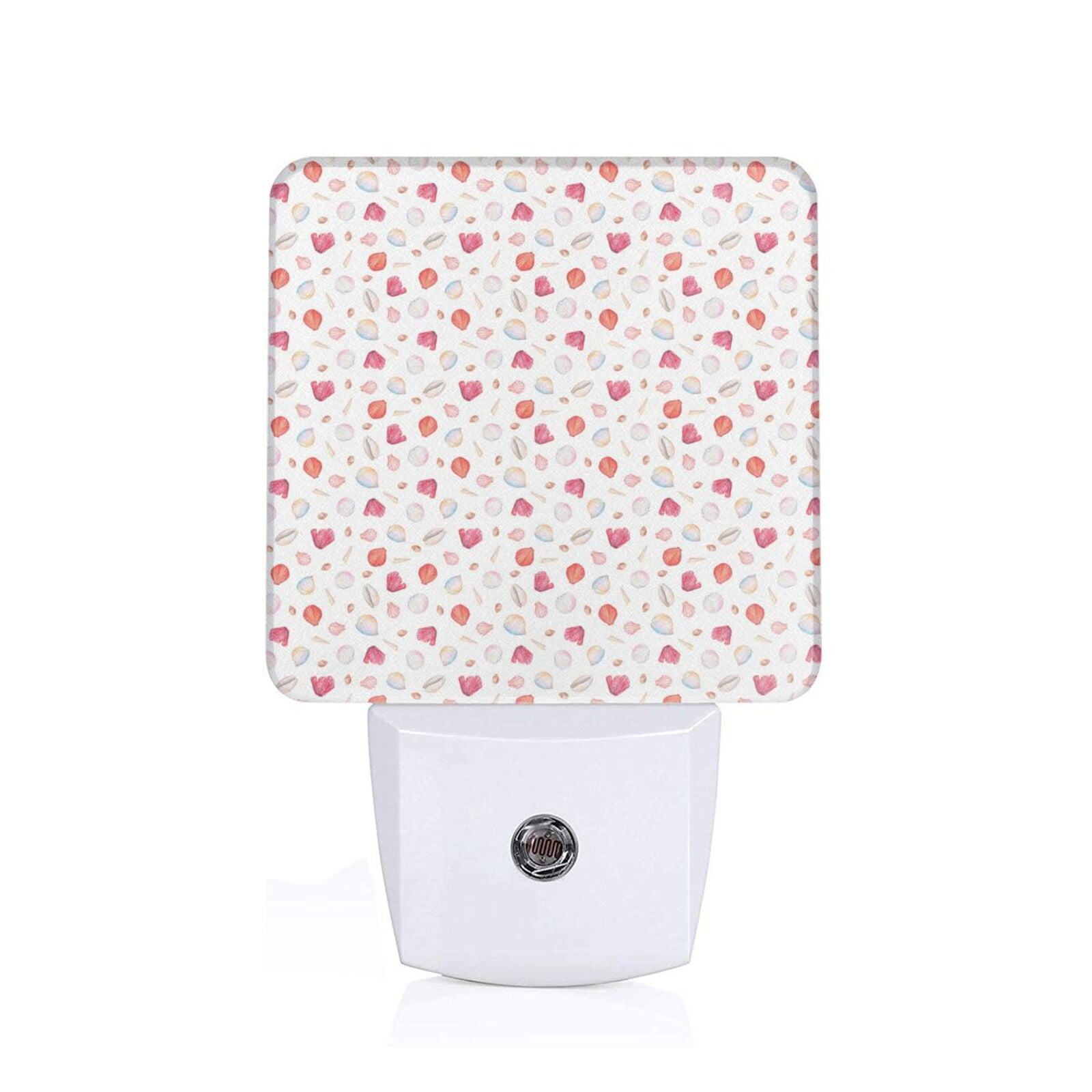 Sikiie Red coral and scallop seashell Led Night Light, Warm White,Cool ...