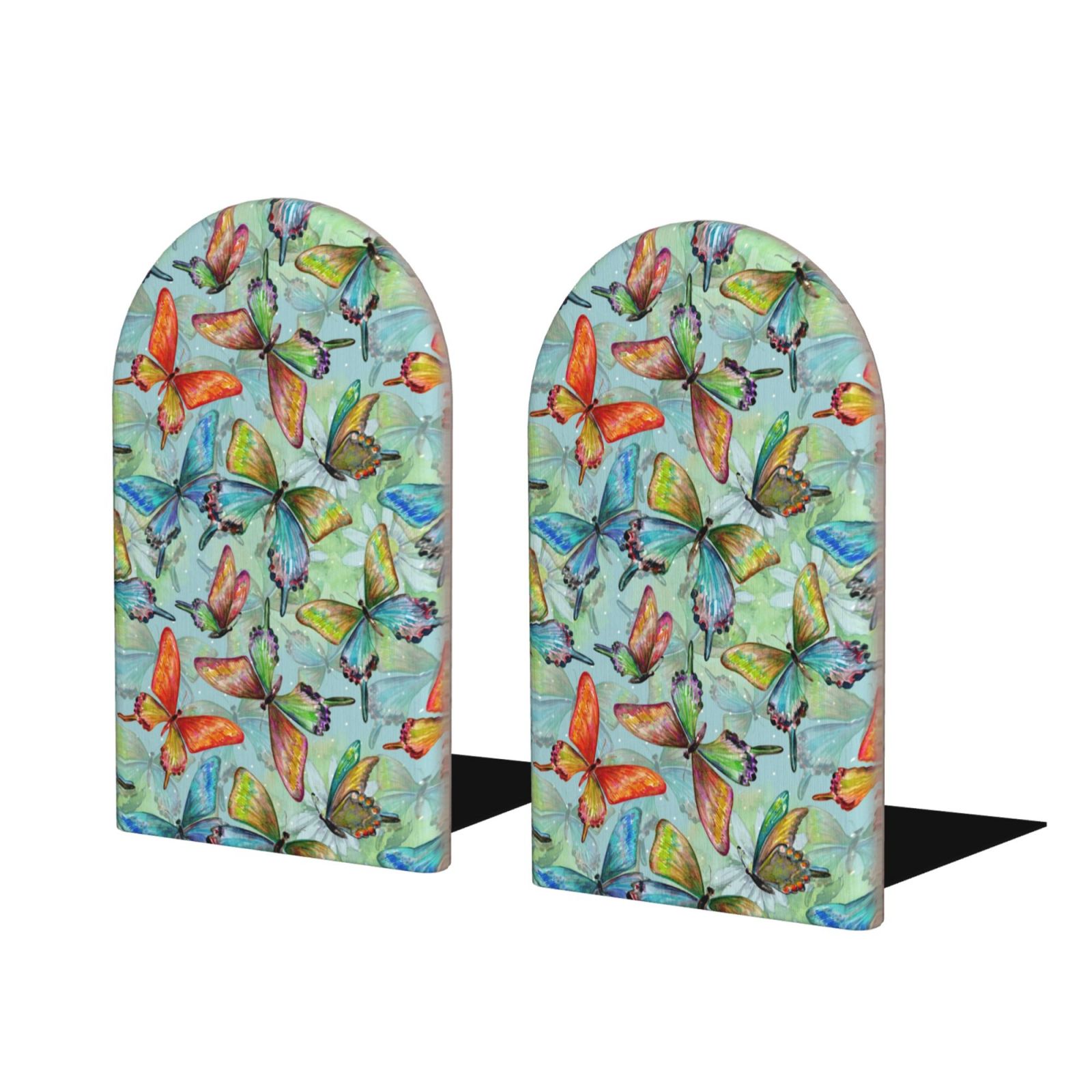 Sikiie Retro Flying Butterflies Bookends 1 Pair, Wood Bookends for ...