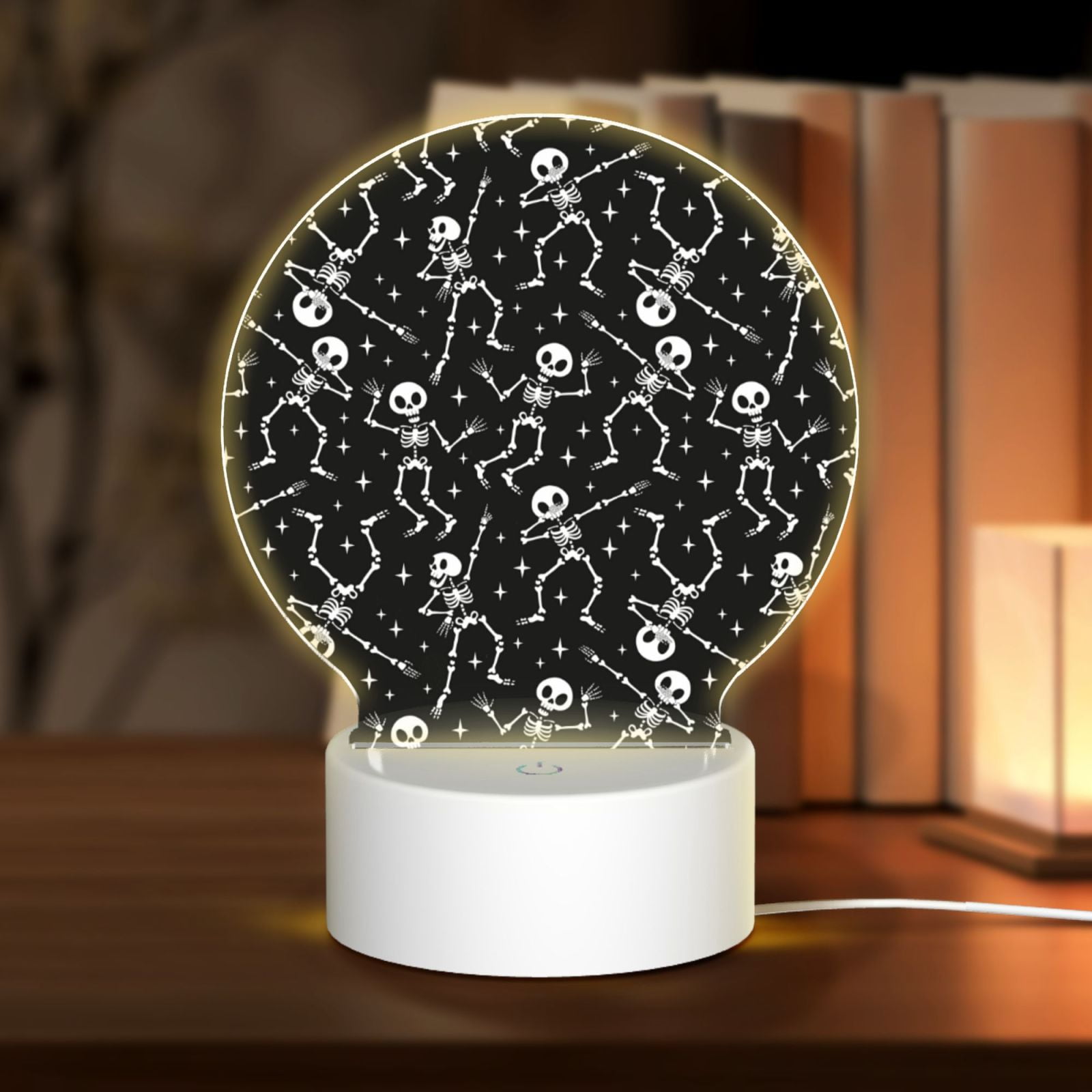 Sikiie Retro Skeleton Dancing On Halloween Party Acrylic Night Light ...