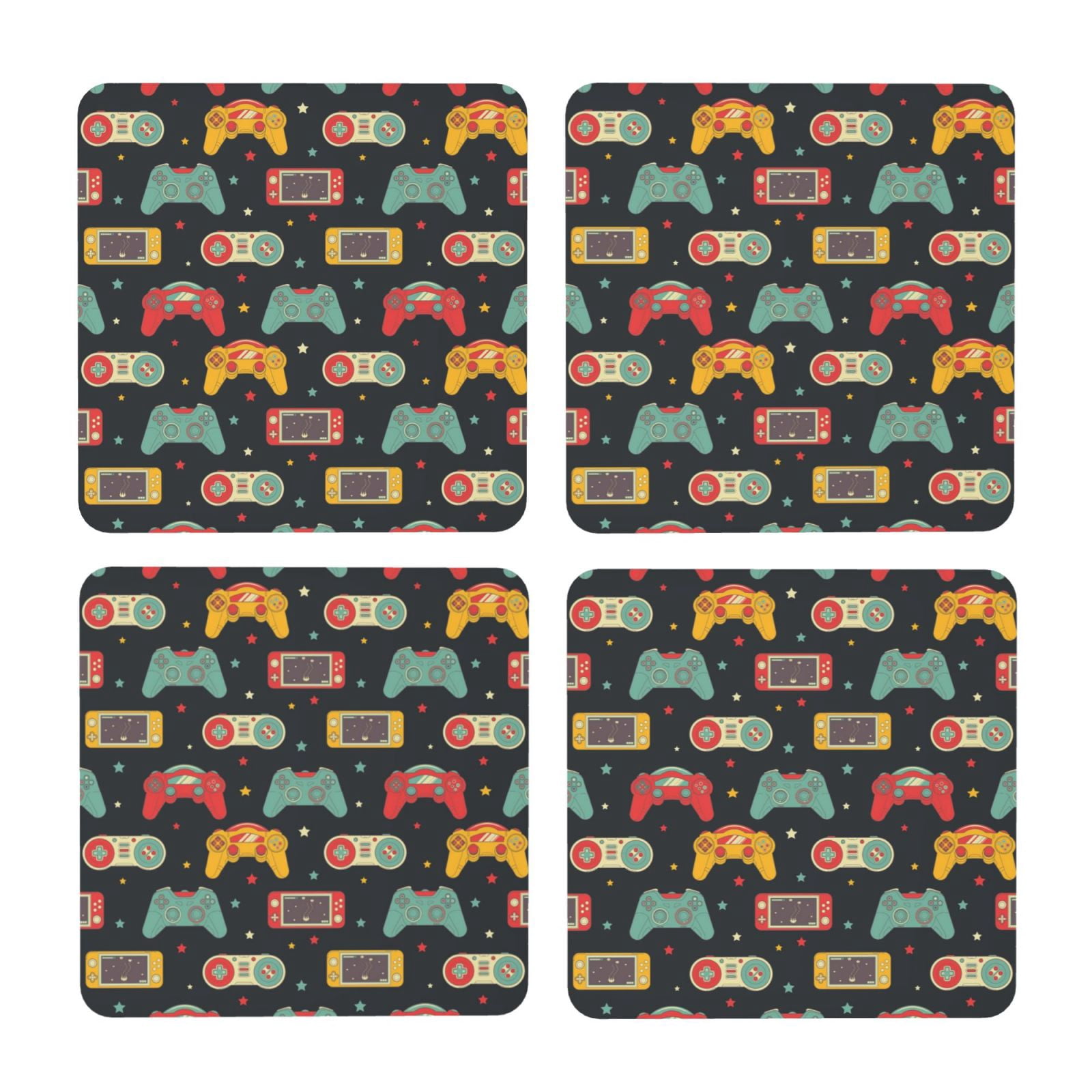 Sikiie Retro Video Game MDF Cork Coaster 4 Pcs - Absorbent Beverage ...