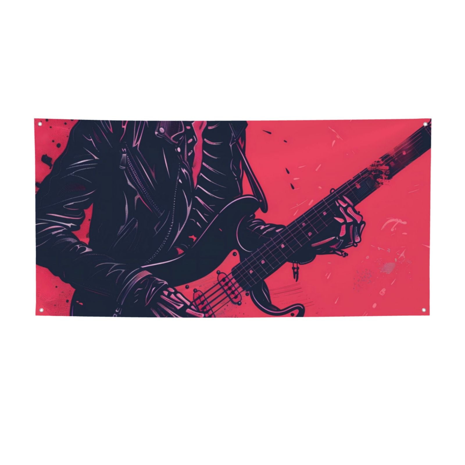 Sikiie Rock Skull Guitarist Custom Banners and Signs Customize Outdoor ...
