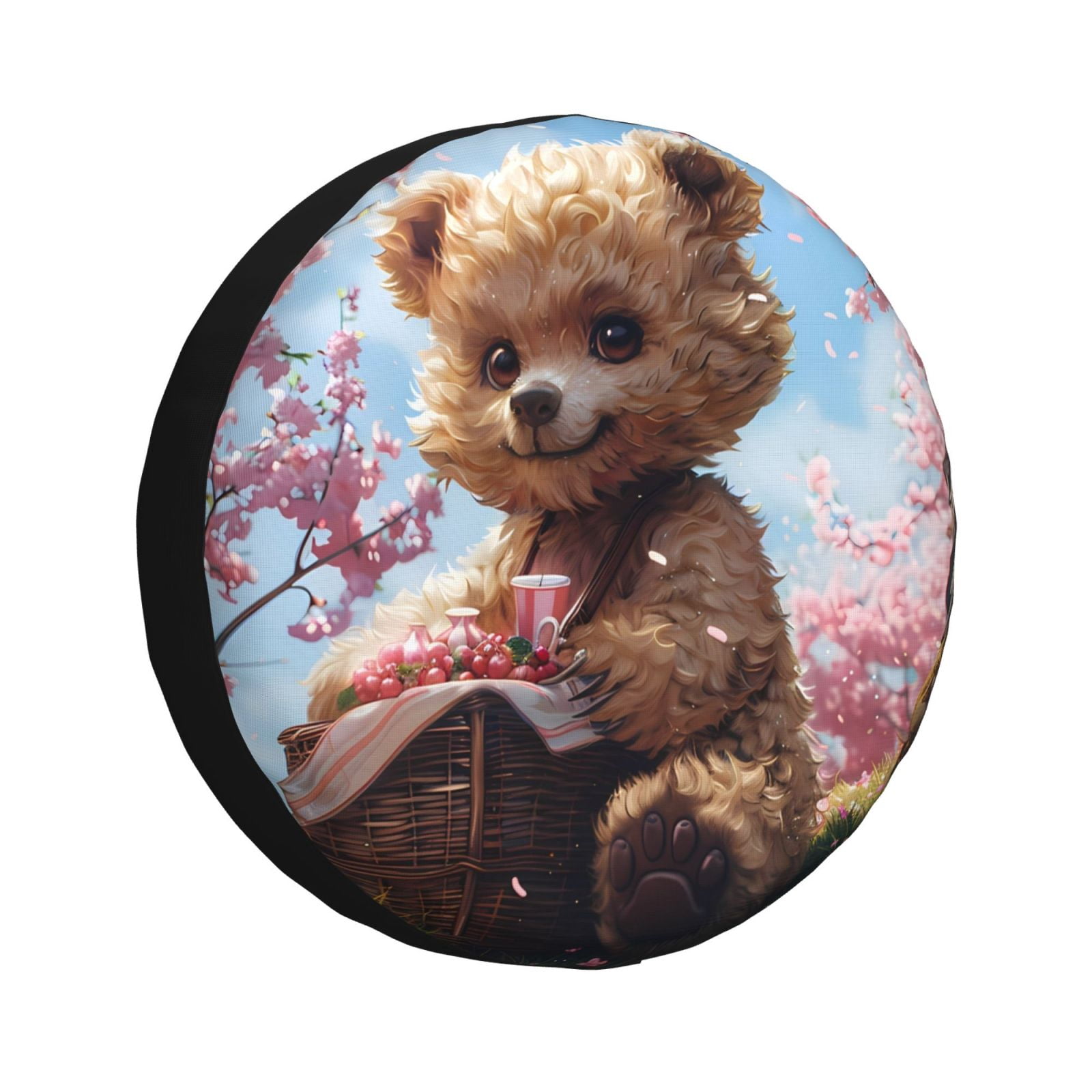 Sikiie Romantic Floral Bear PVC Leather Spare Tire Wheel Cover Spare ...