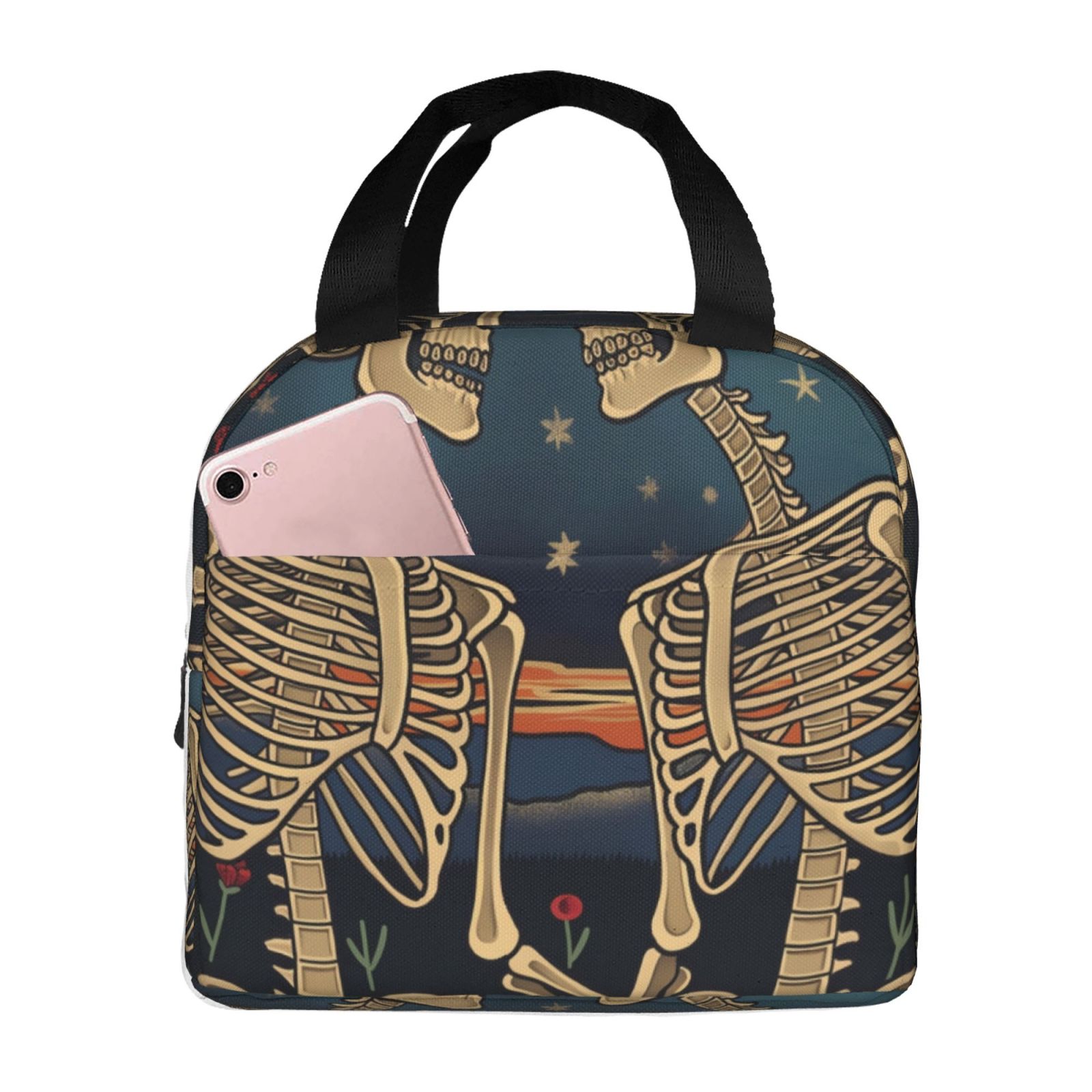 Sikiie Romantic Skeletons Under Moon Lunch Bag for Women & Men Adult ...