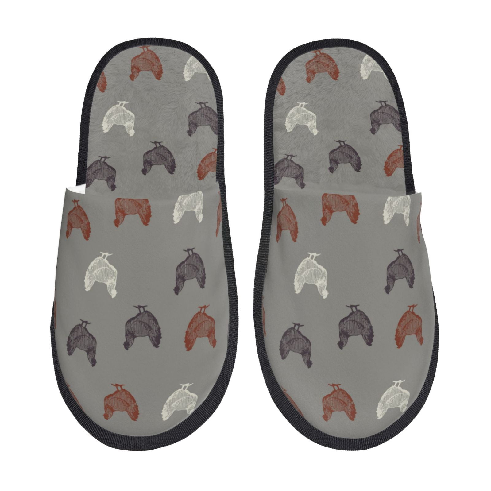 Sikiie Rooster Fuzzy Slip-on Slippers Warm Cozy Soft Lightweight Memory ...