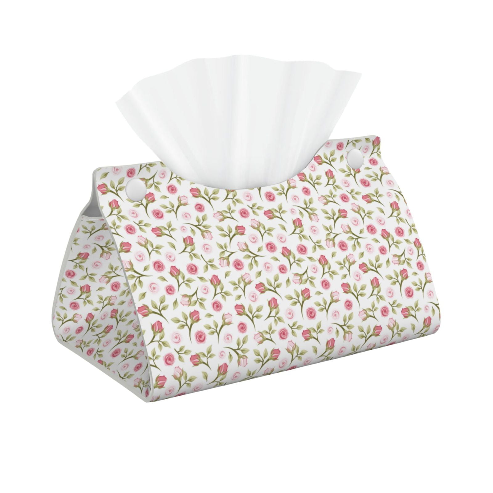 Sikiie Rose Flowers Leather Tissue Box Cover Rectangle, Long Tissue Box ...