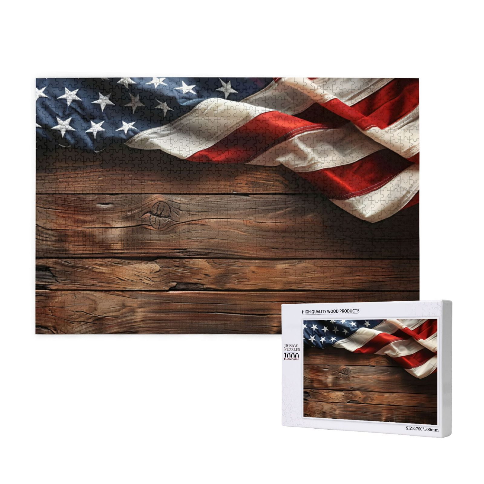 Sikiie Rustic American Flag Wood Puzzle, Jigsaw Puzzles, Jigsaw Puzzles ...