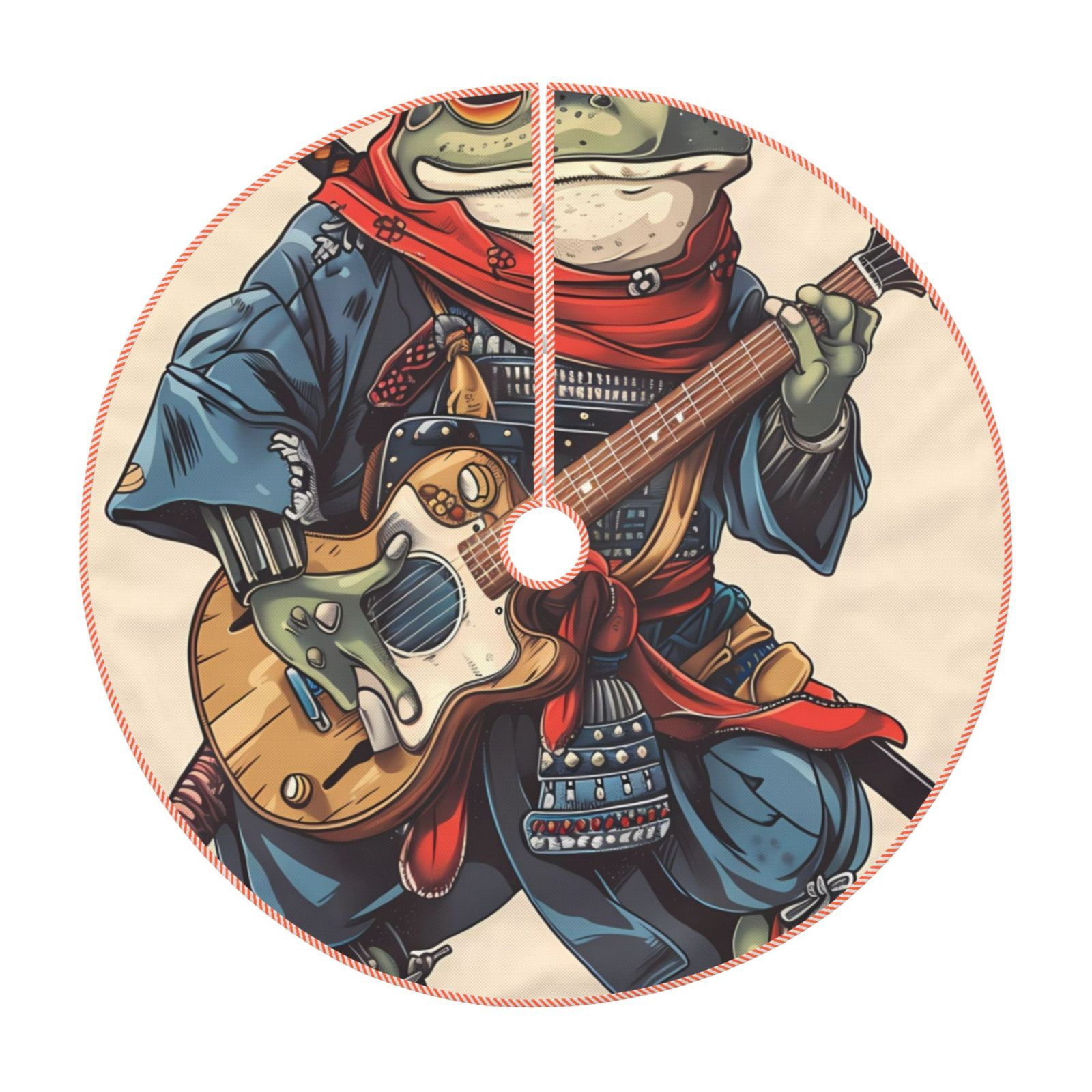 Sikiie Samurai Frog Guitar Christmas Tree Skirt, Christmas Tree ...