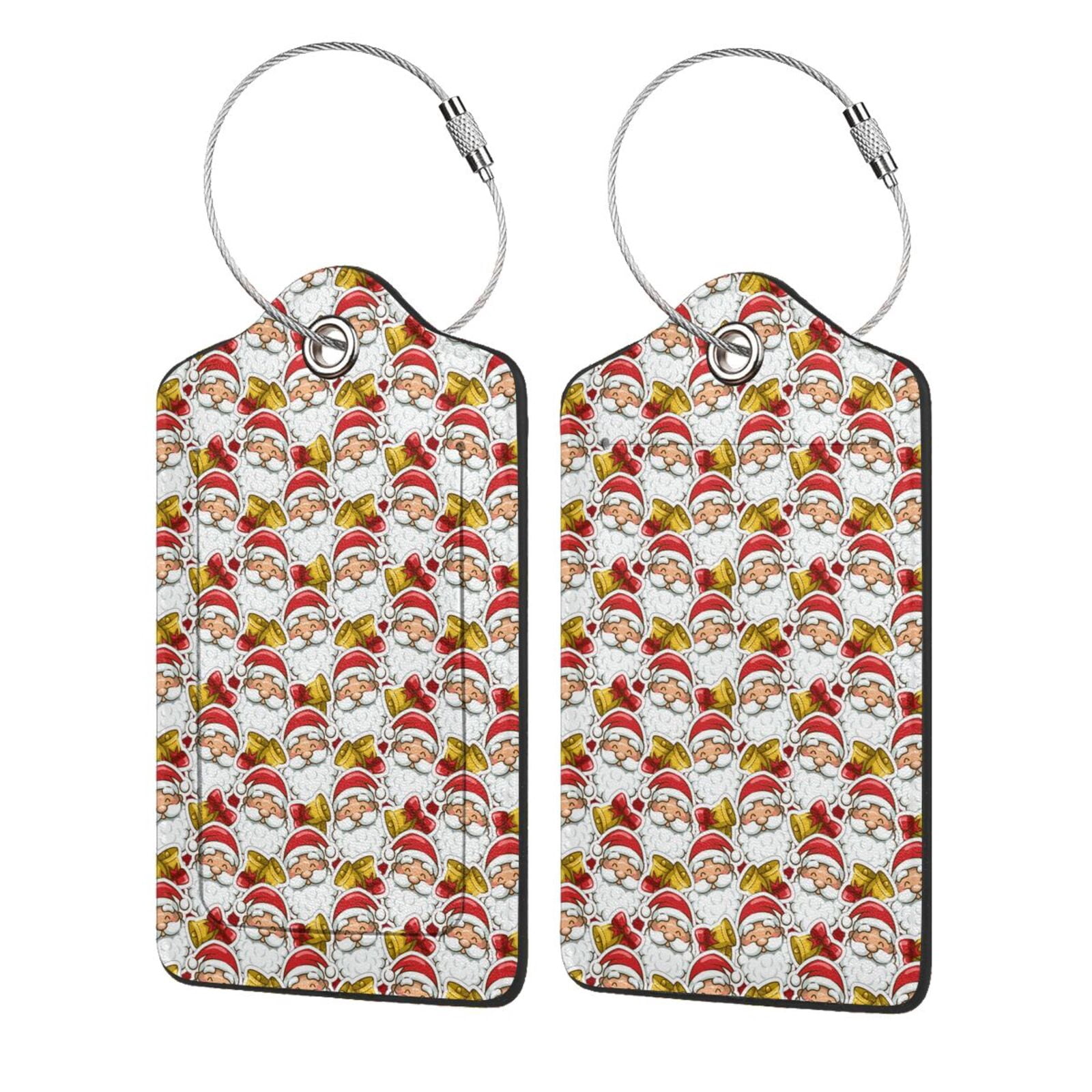 Sikiie Santa Claus bells Luggage Tag for Suitcase Leather Baggage Tag ...