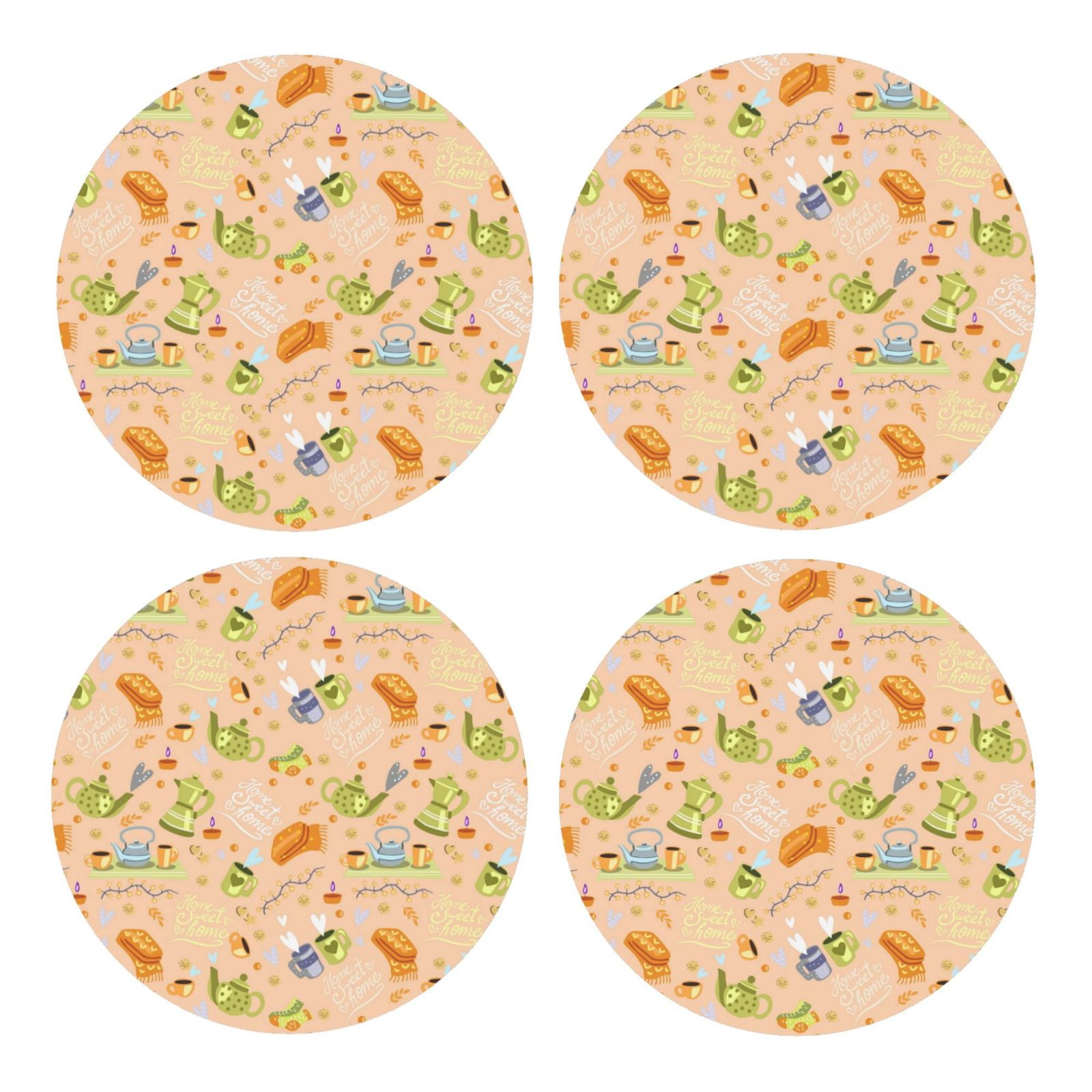 Sikiie Scandinavian Style Hygge MDF Cork Coaster 4 Pcs - Absorbent ...