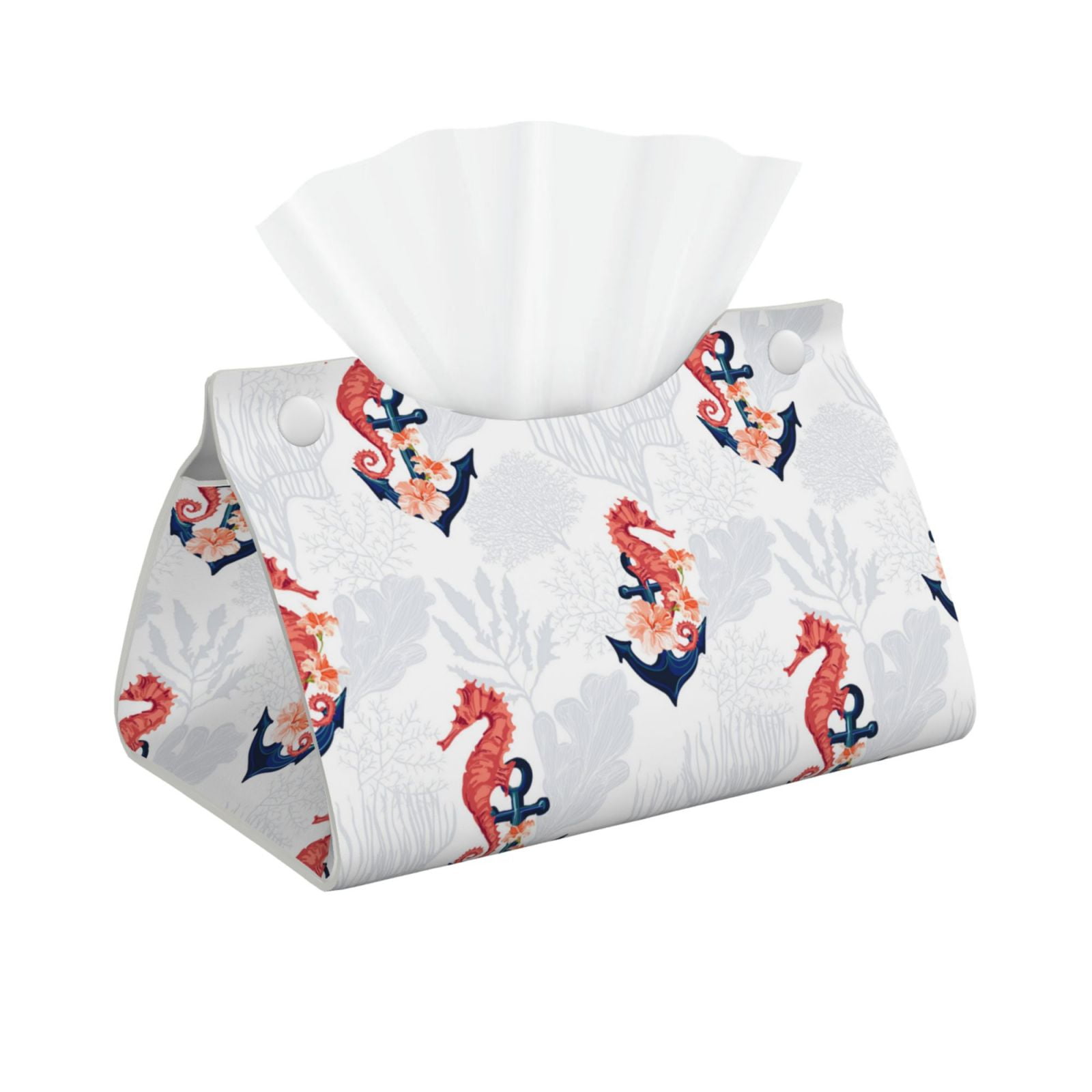 Sikiie Sea Horse And Corals1 Leather Tissue Box Cover Rectangle, Long ...