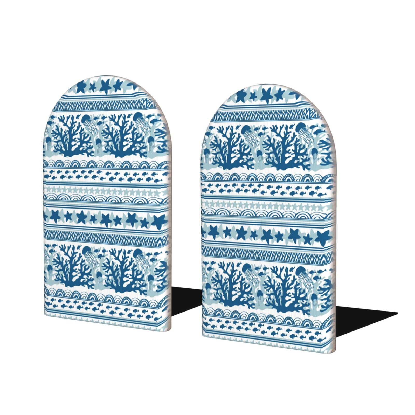 Sikiie Sea Underwater Jellyfish Bookends 1 Pair, Wood Bookends for ...