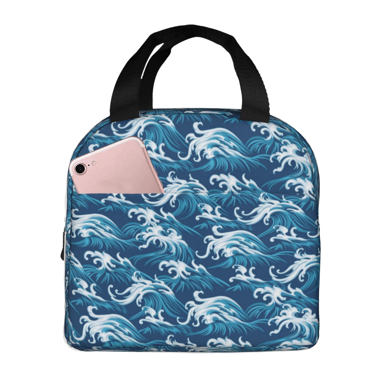 Sikiie Sea Water Wave Lunch Bag for Women & Men Adult Insulated Lunch ...
