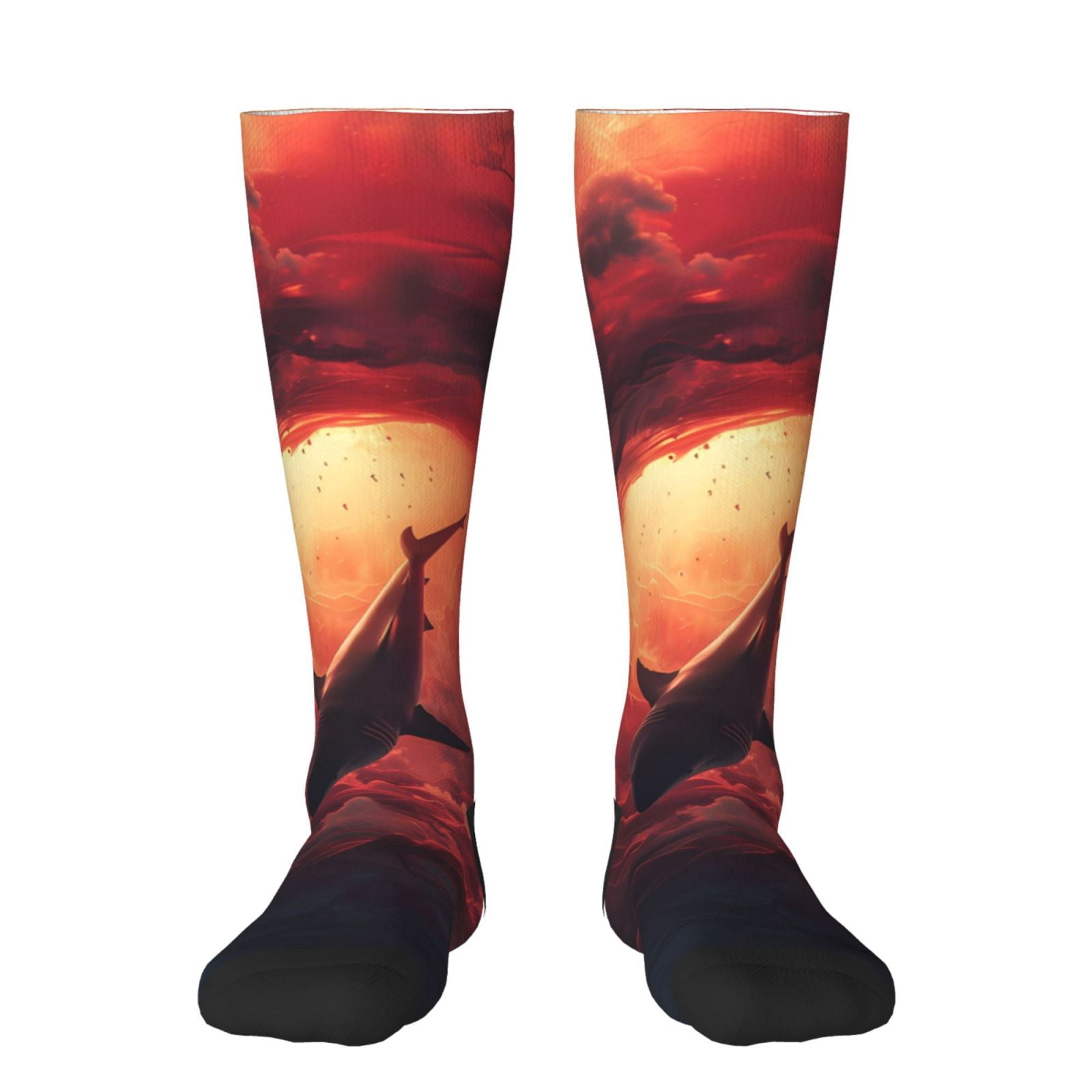 Sikiie Shark Underwater Vortex Knee Socks, High Socks Long Stretchy ...