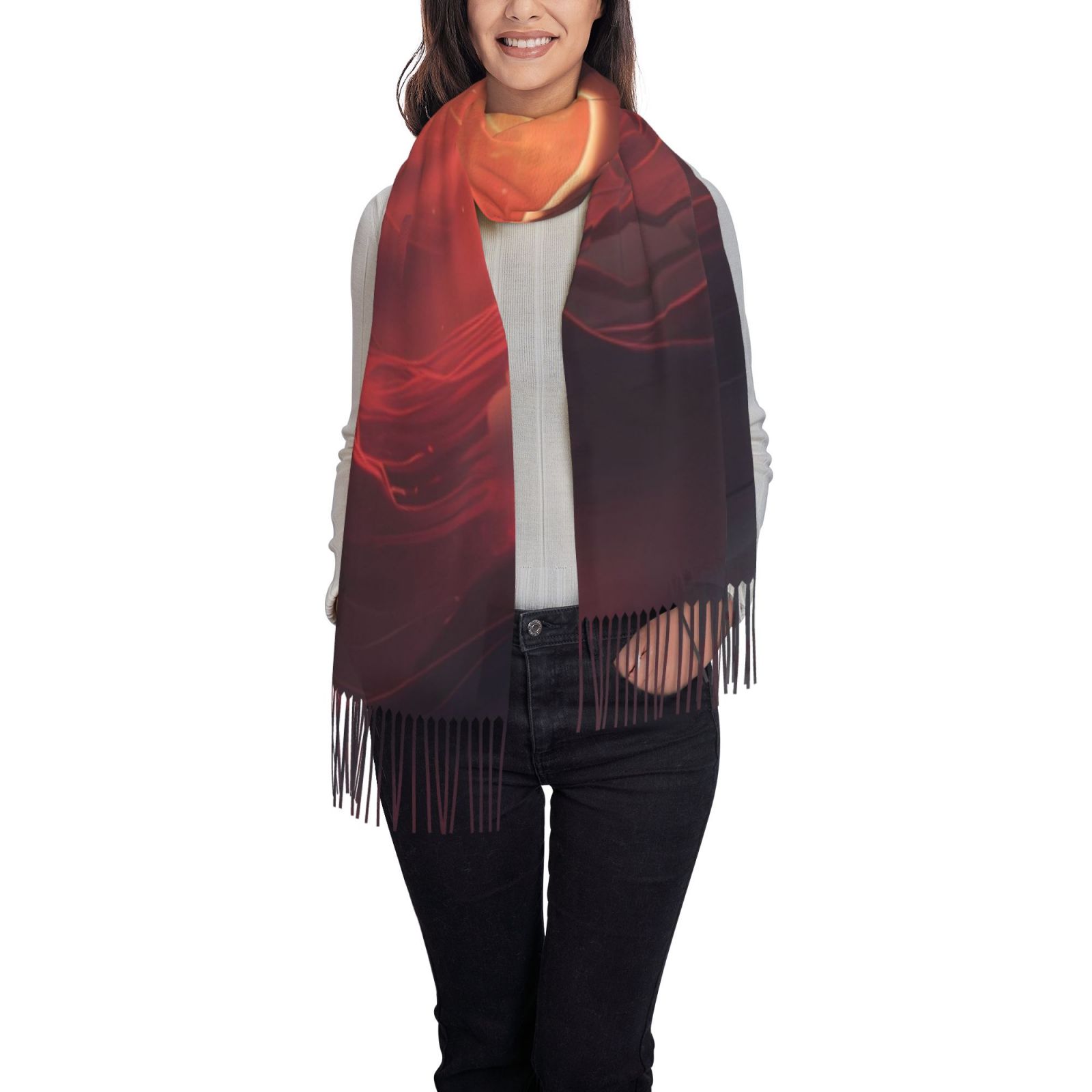 Sikiie Shark Underwater Vortex Shawl Wraps Big Scarf Tassel Fall Winter ...