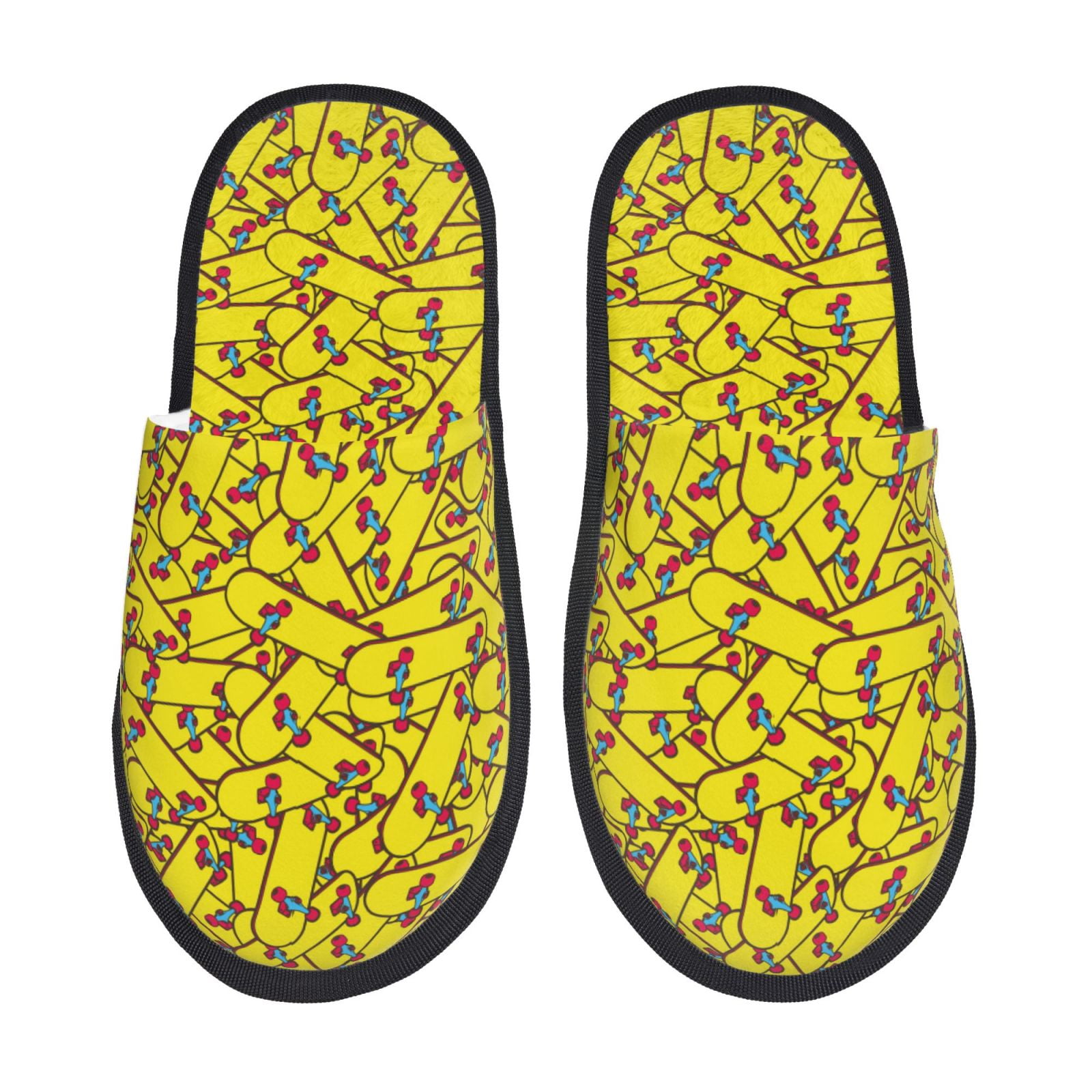 Sikiie Skateboard Fuzzy Slip-on Slippers Warm Cozy Soft Lightweight ...