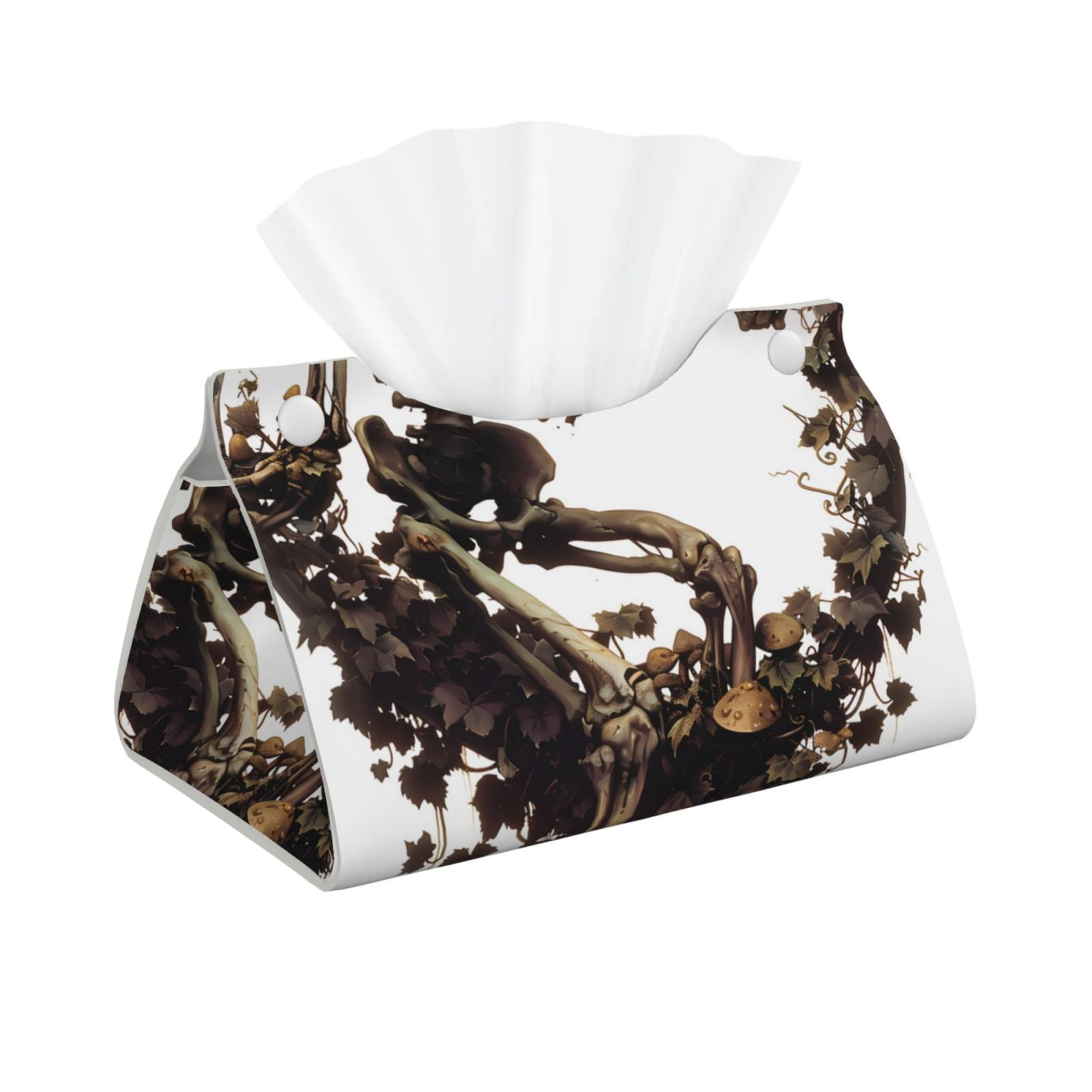 Sikiie Skeleton Dance with Mushrooms Leather Tissue Box Cover Rectangle ...