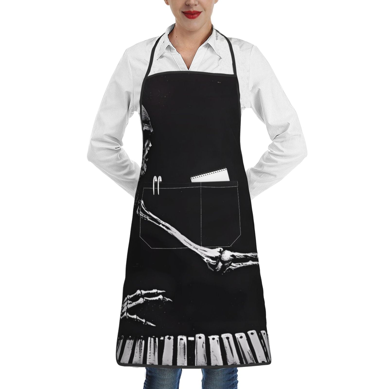 Sikiie Skeleton Playing Xylophone Aprons for Kitchen Cooking Aprons ...