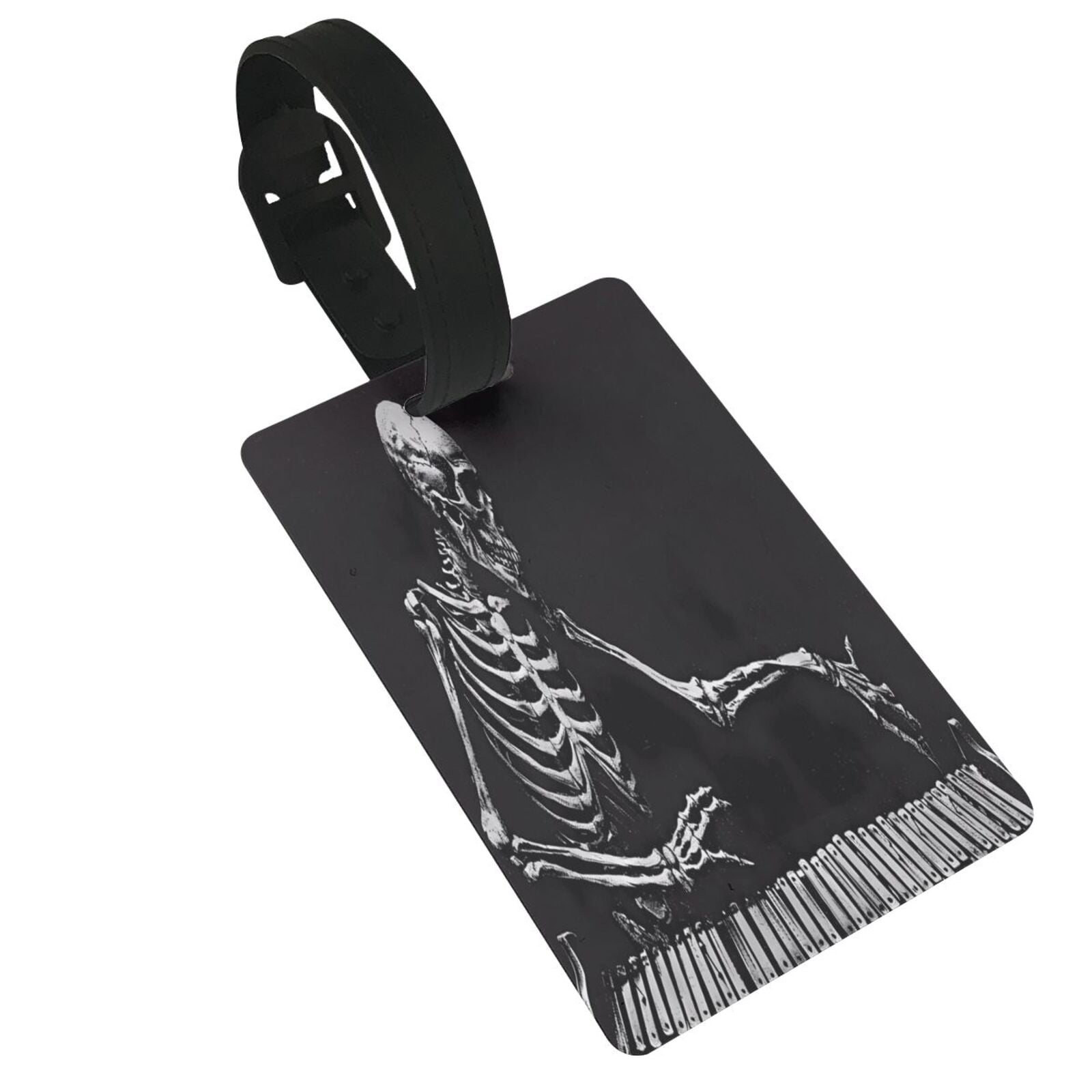 Sikiie Skeleton Playing Xylophone Luggage Tags Privacy Cover ID Label ...