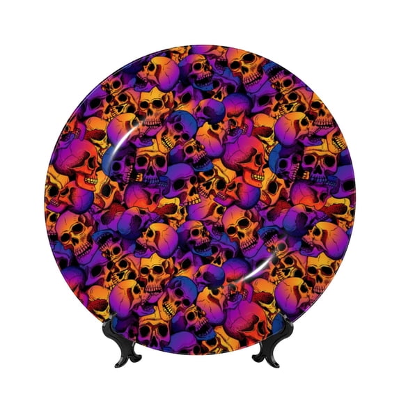 Sikiie Skull Bone China Decorative Plate Personality Ceramic Dinner ...
