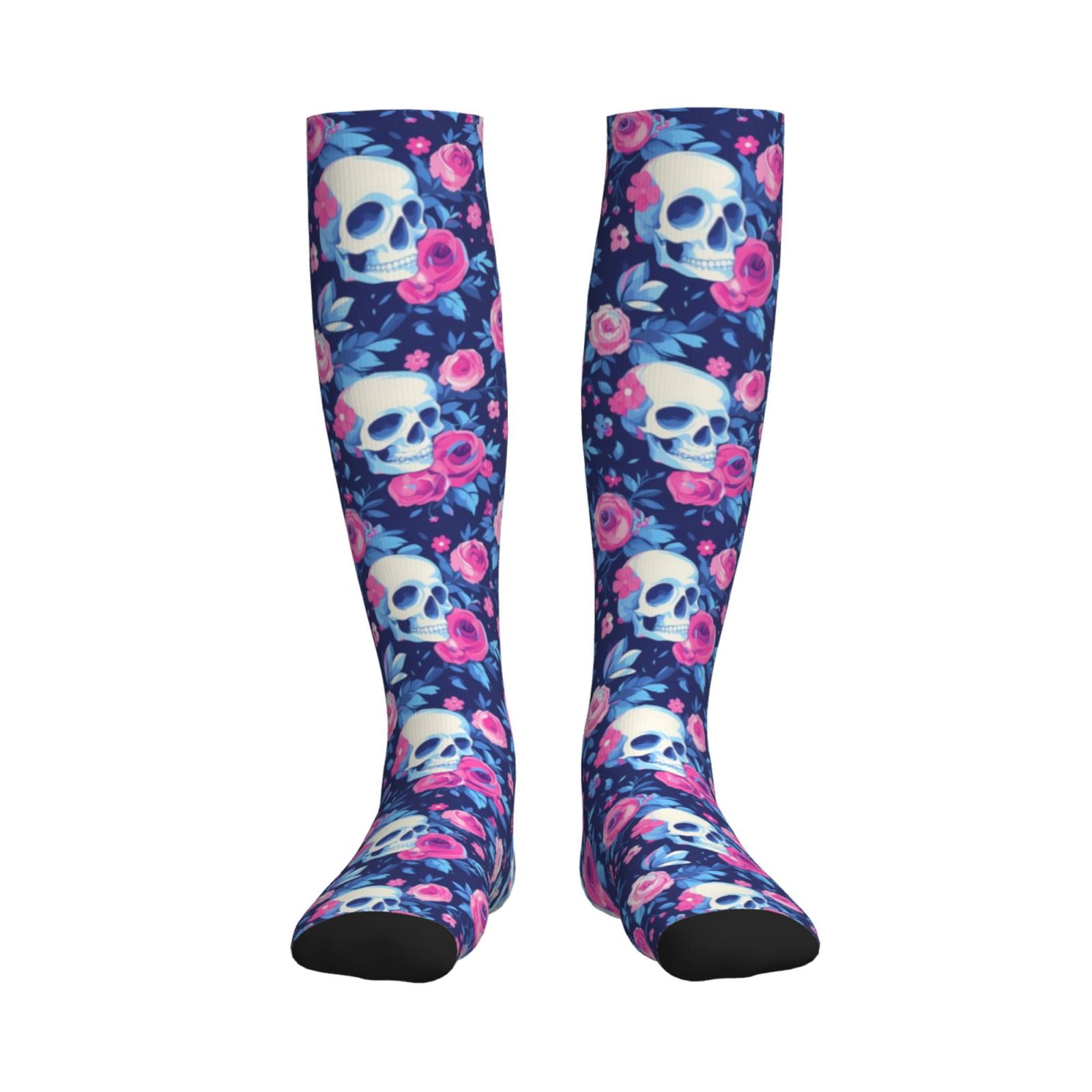 Sikiie Skull Flower 1 Pairs Compression Socks for Men and Women 15-20 ...