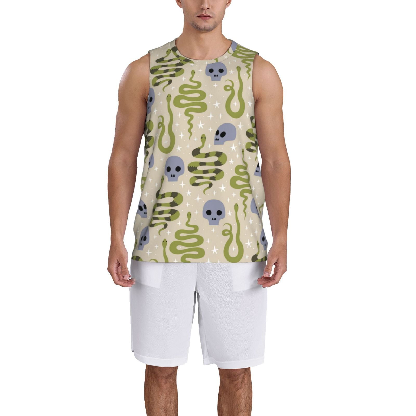 Sikiie Skull Snake Basketball Jersey Reversible Men's Mesh Athletic ...