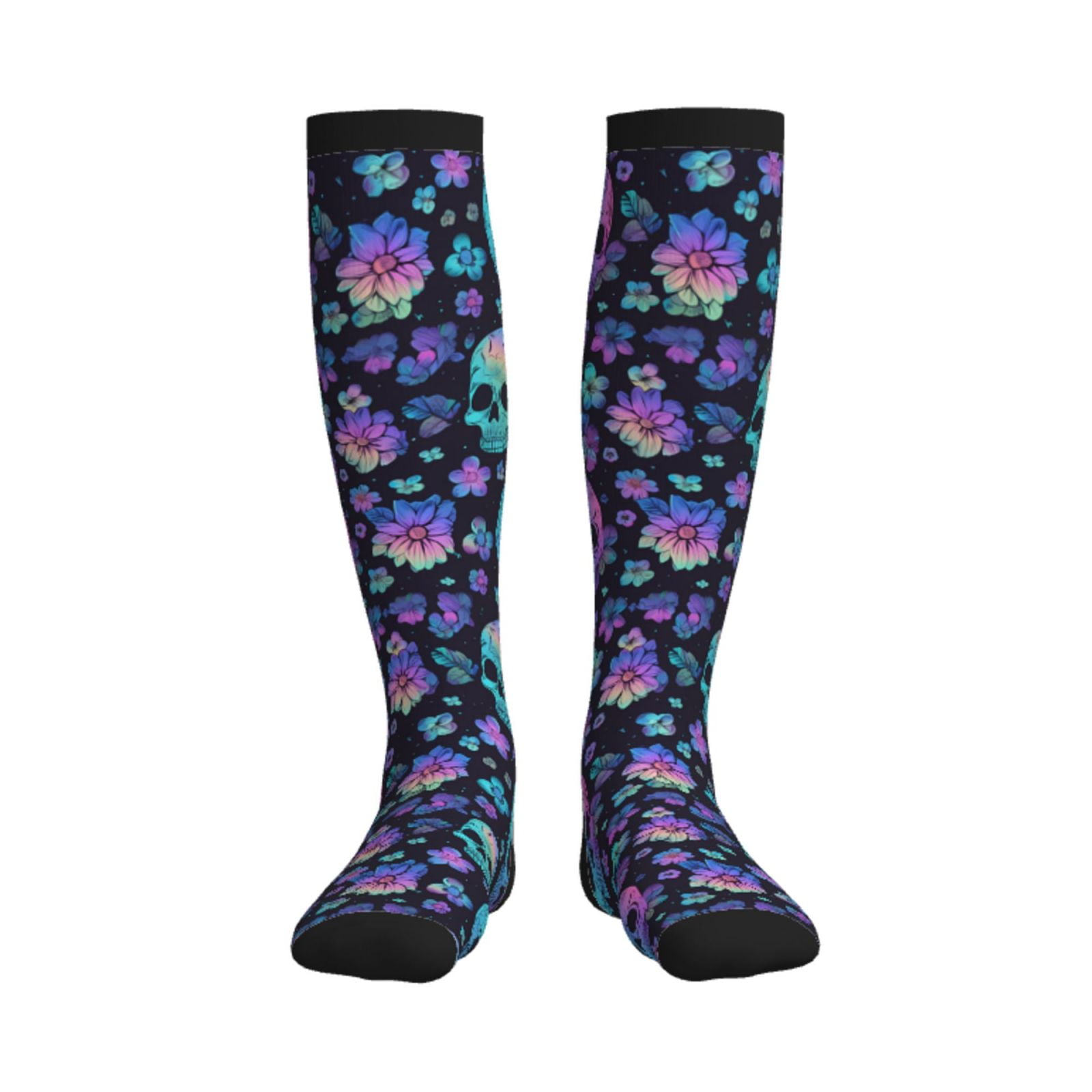 Sikiie Skull flower cute 1 Pairs Compression Socks for Men and Women 15 ...