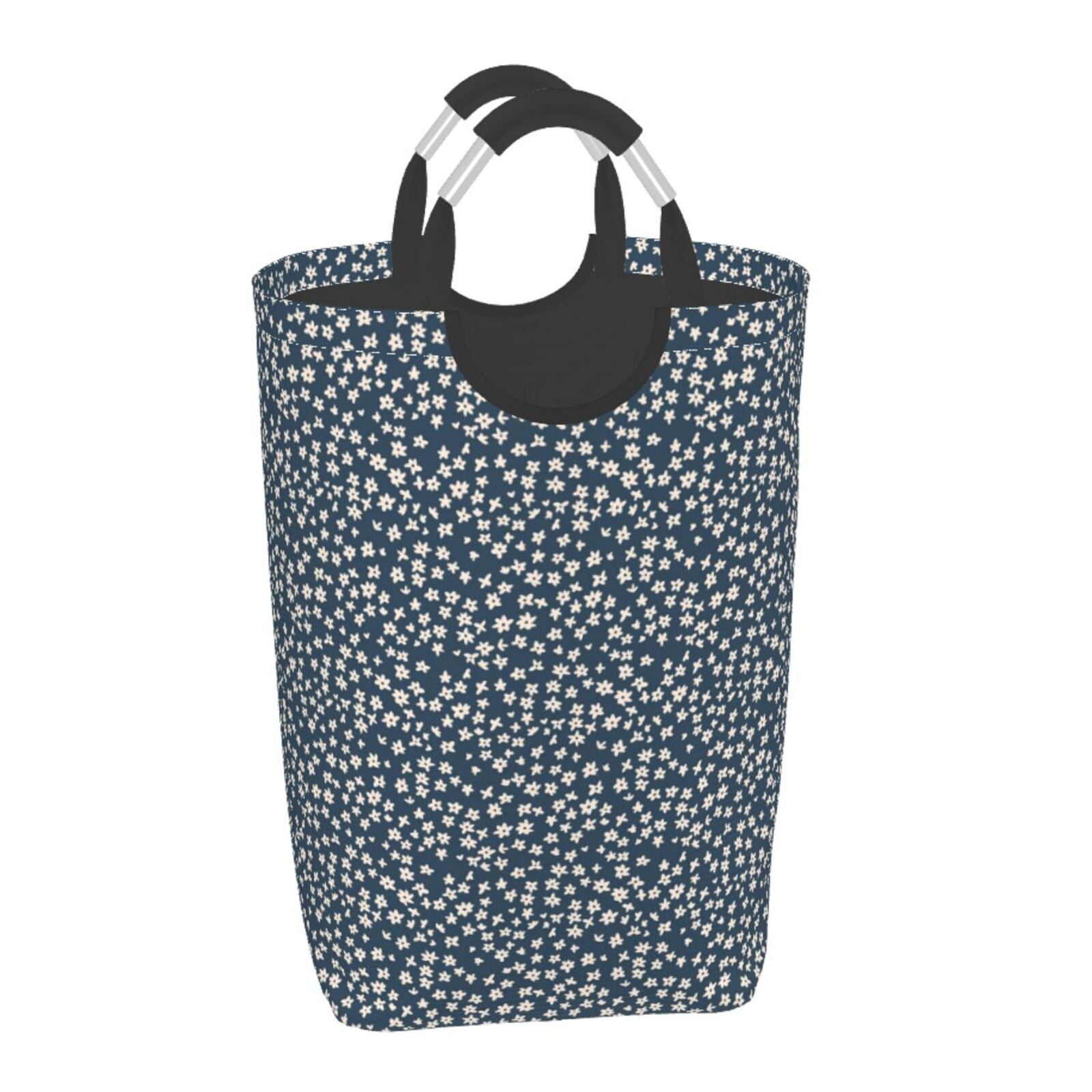 Sikiie Small White Flowers Square Laundry Bag Large Collapsible Dirty ...