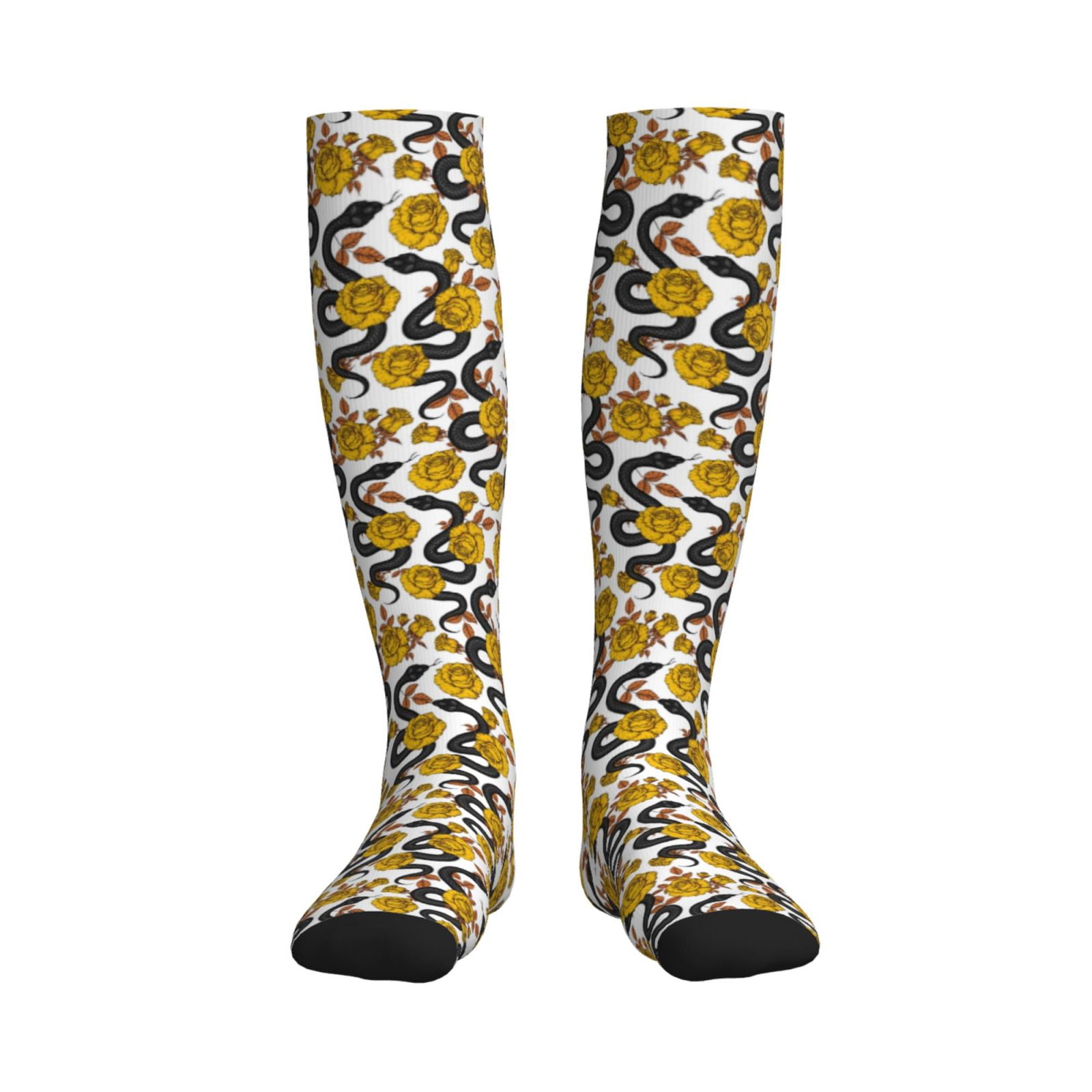 Sikiie Snake And Rose 1 Pairs Compression Socks for Men and Women 15-20 ...