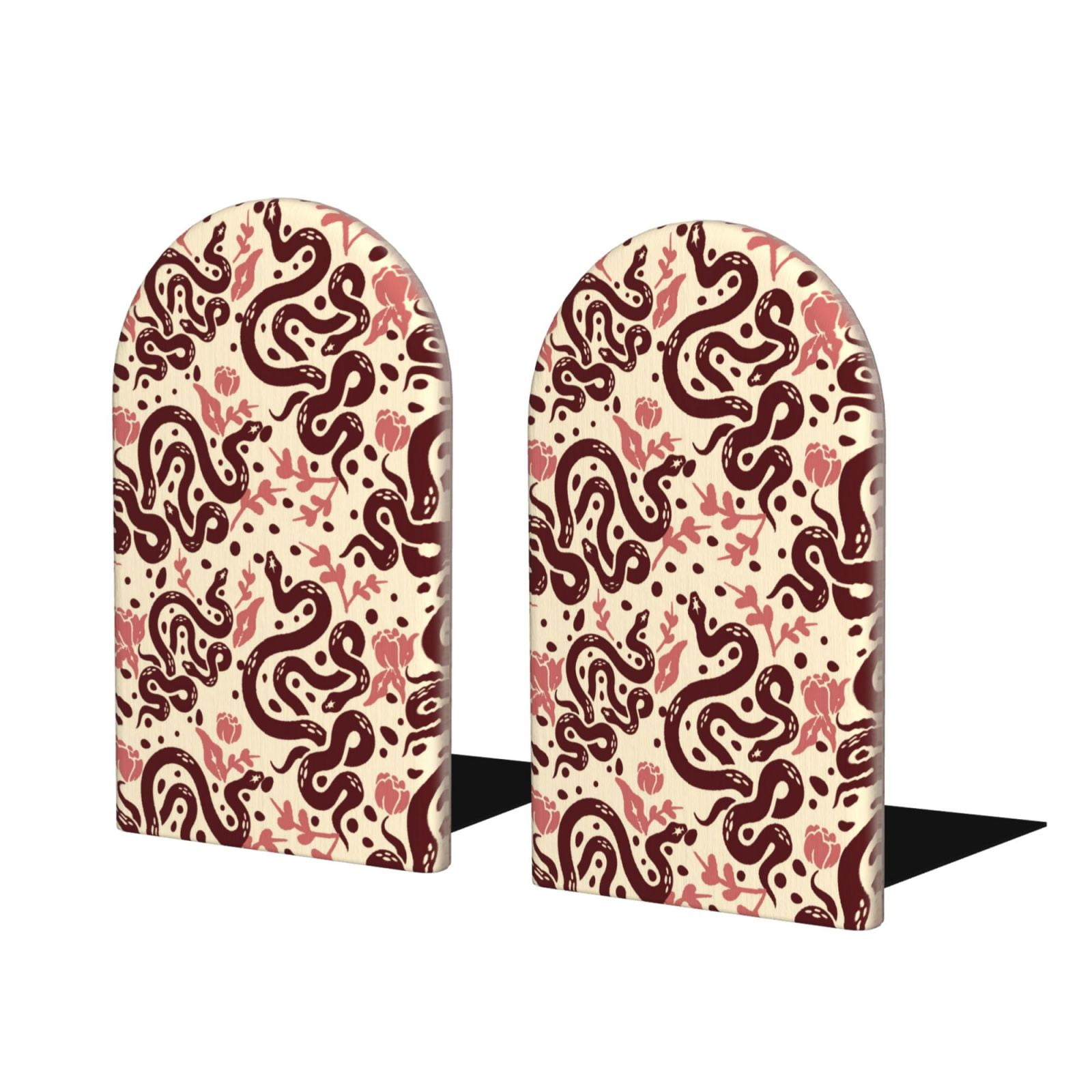 Sikiie Snake Bookends 1 Pair, Wood Bookends for Shelves, Book Ends for ...