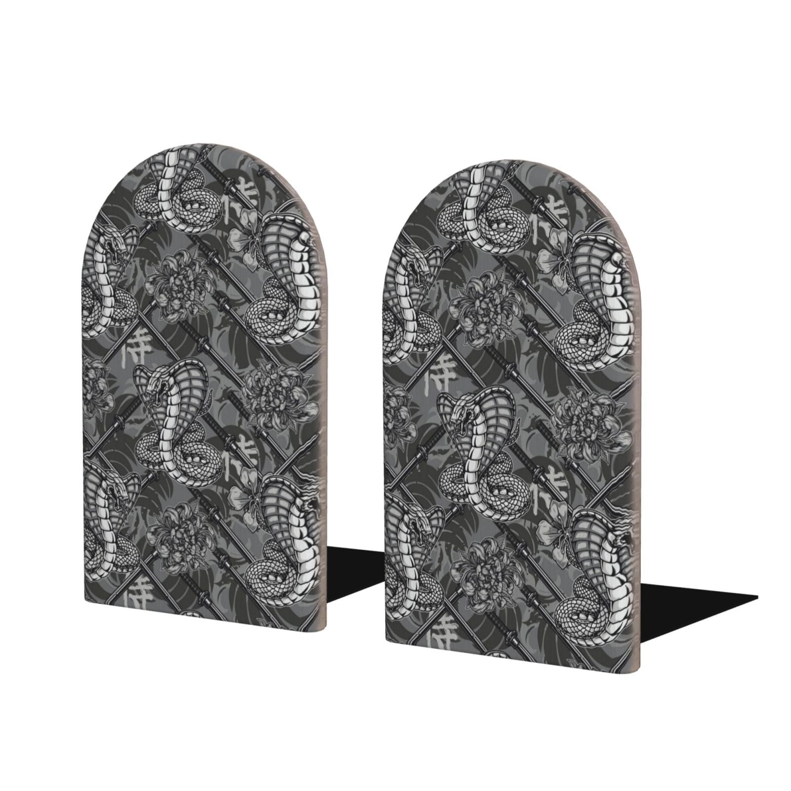 Sikiie Snake Bookends 1 Pair, Wood Bookends for Shelves, Book Ends for ...