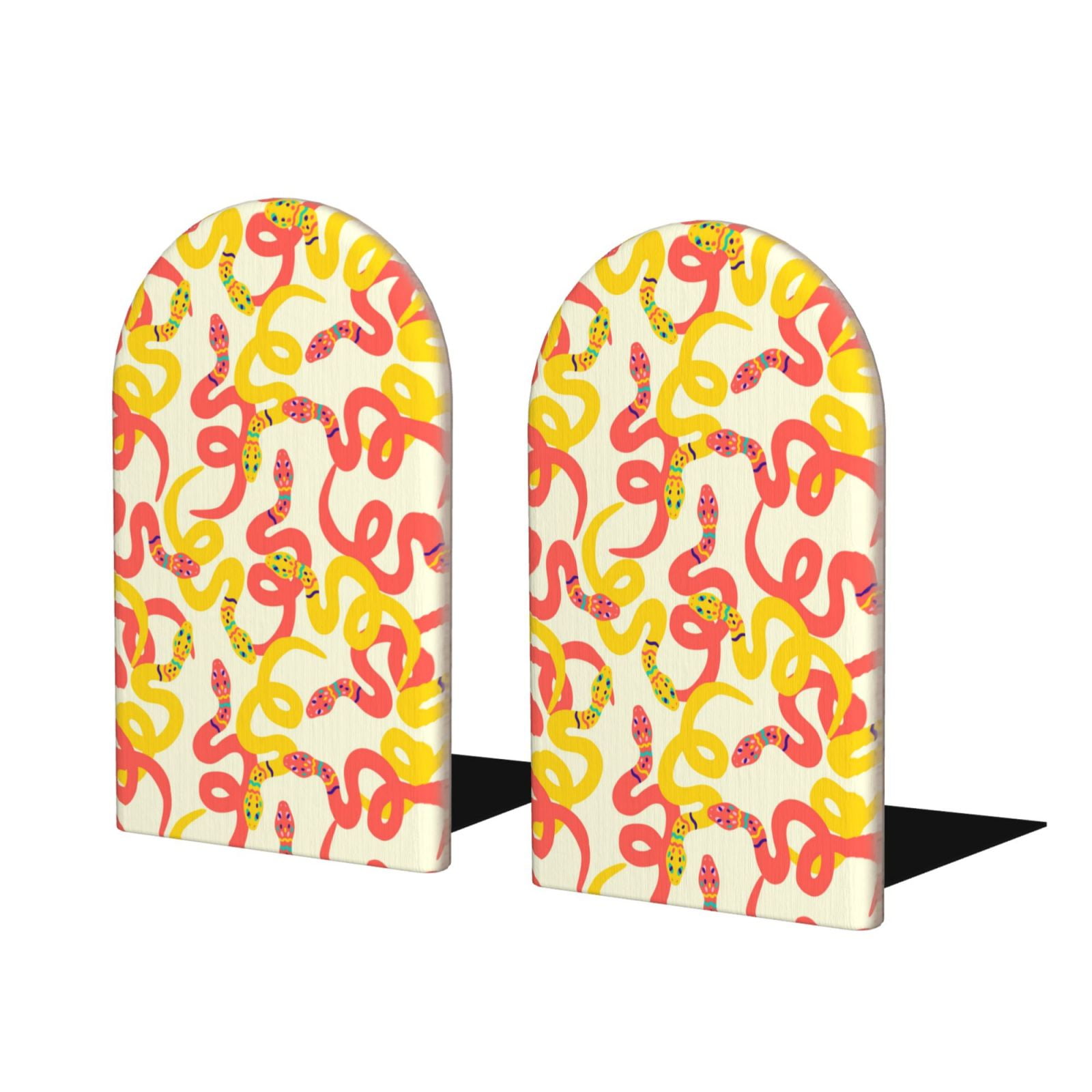 Sikiie Snake Bookends 1 Pair, Wood Bookends for Shelves, Book Ends for ...