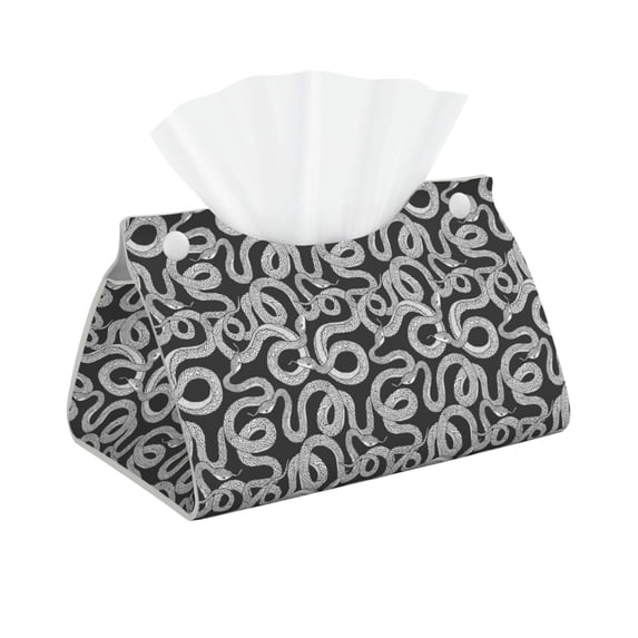 Sikiie Snake Leather Tissue Box Cover Rectangle, Long Tissue Box Cover ...