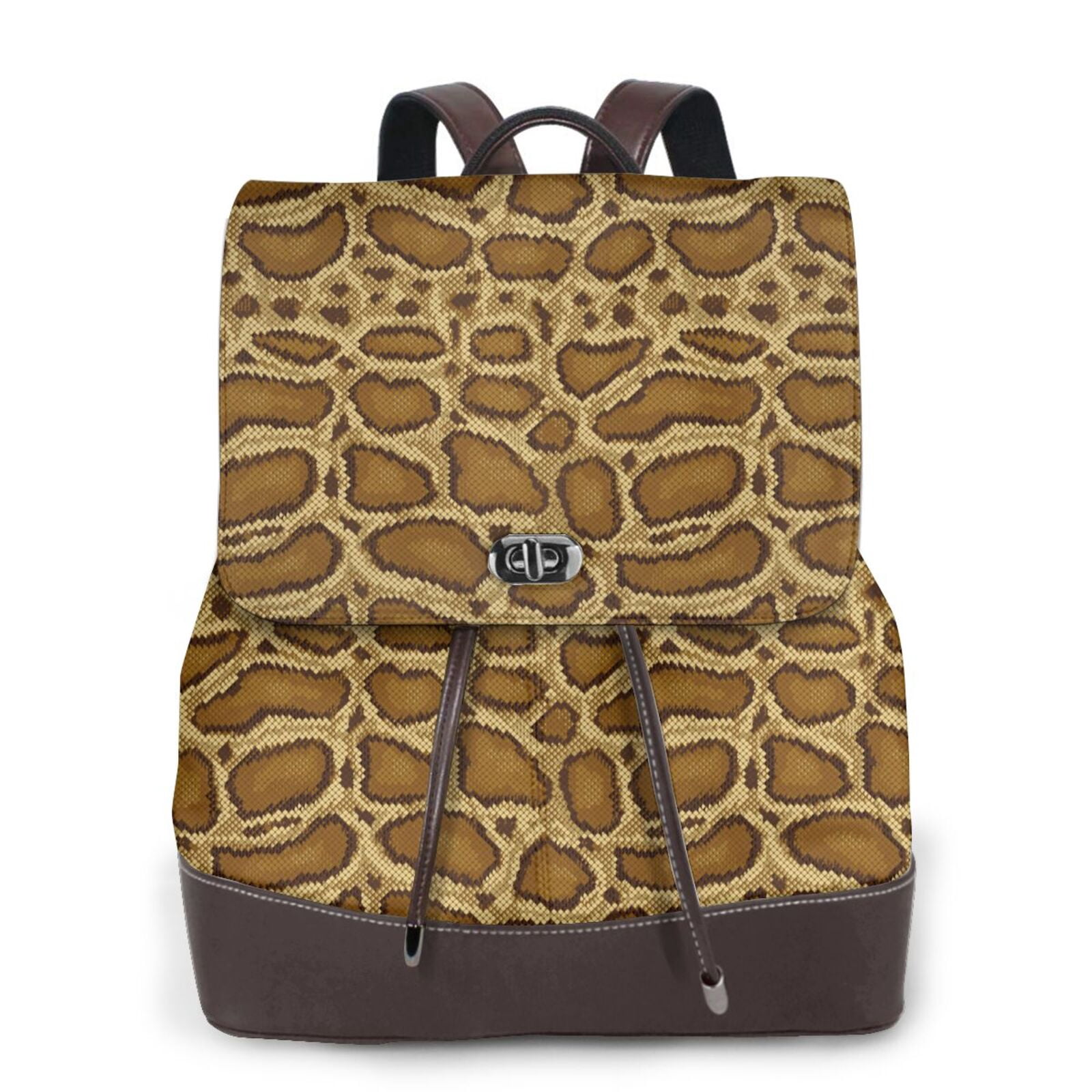 Sikiie Snake Skin Women Genuine Leather Backpack Fashion Rucksack ...