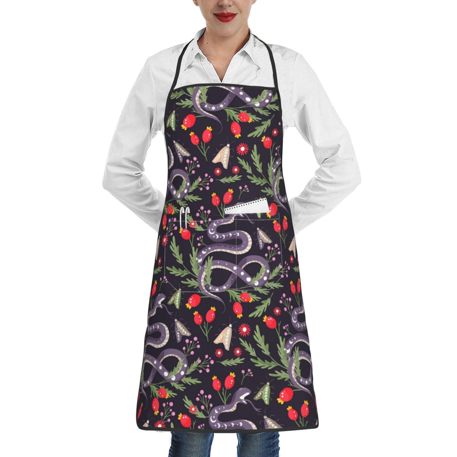 Sikiie Snakes And Snake Fruit Aprons for Kitchen Cooking Aprons, Chef ...