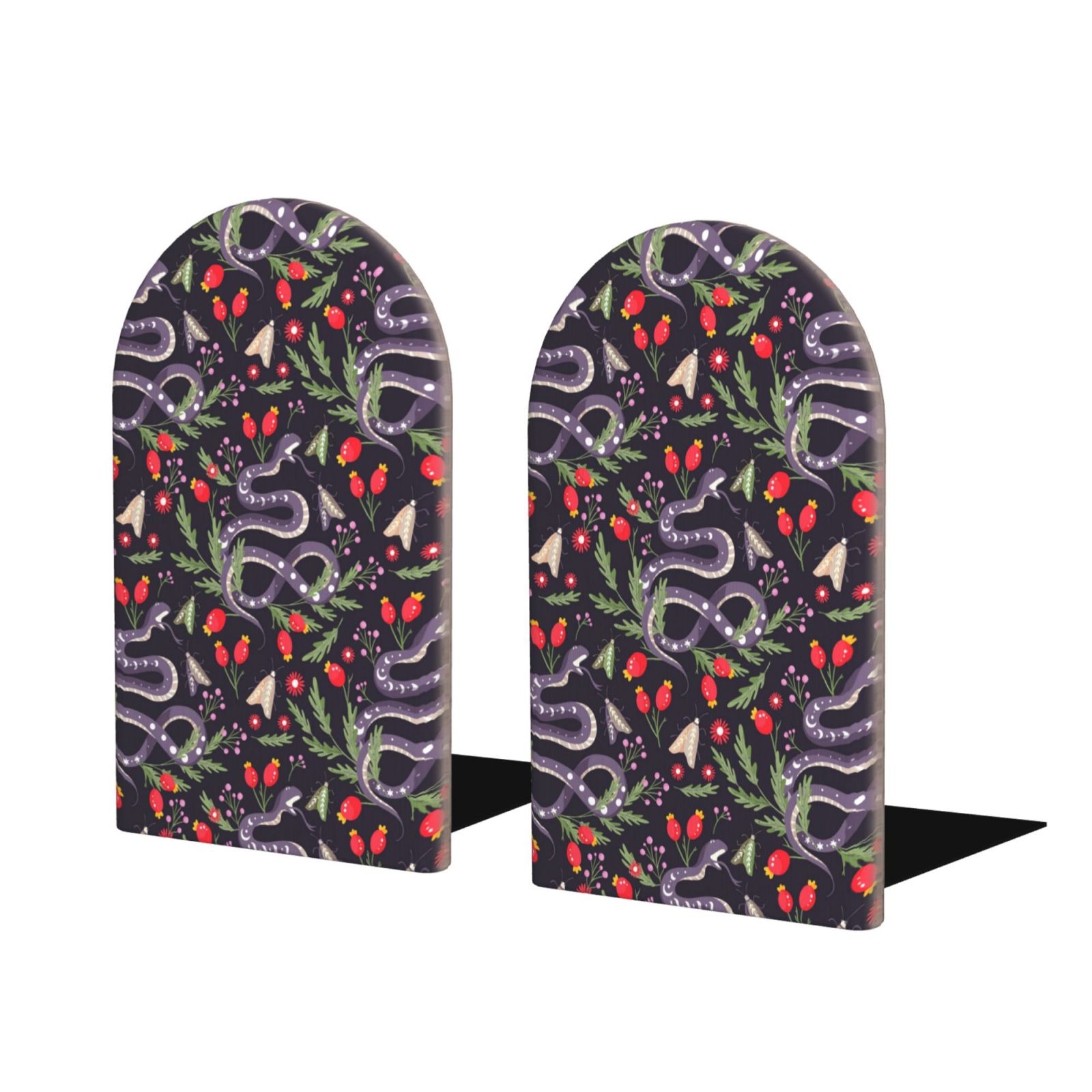 Sikiie Snakes And Snake Fruit Bookends 1 Pair, Wood Bookends for ...
