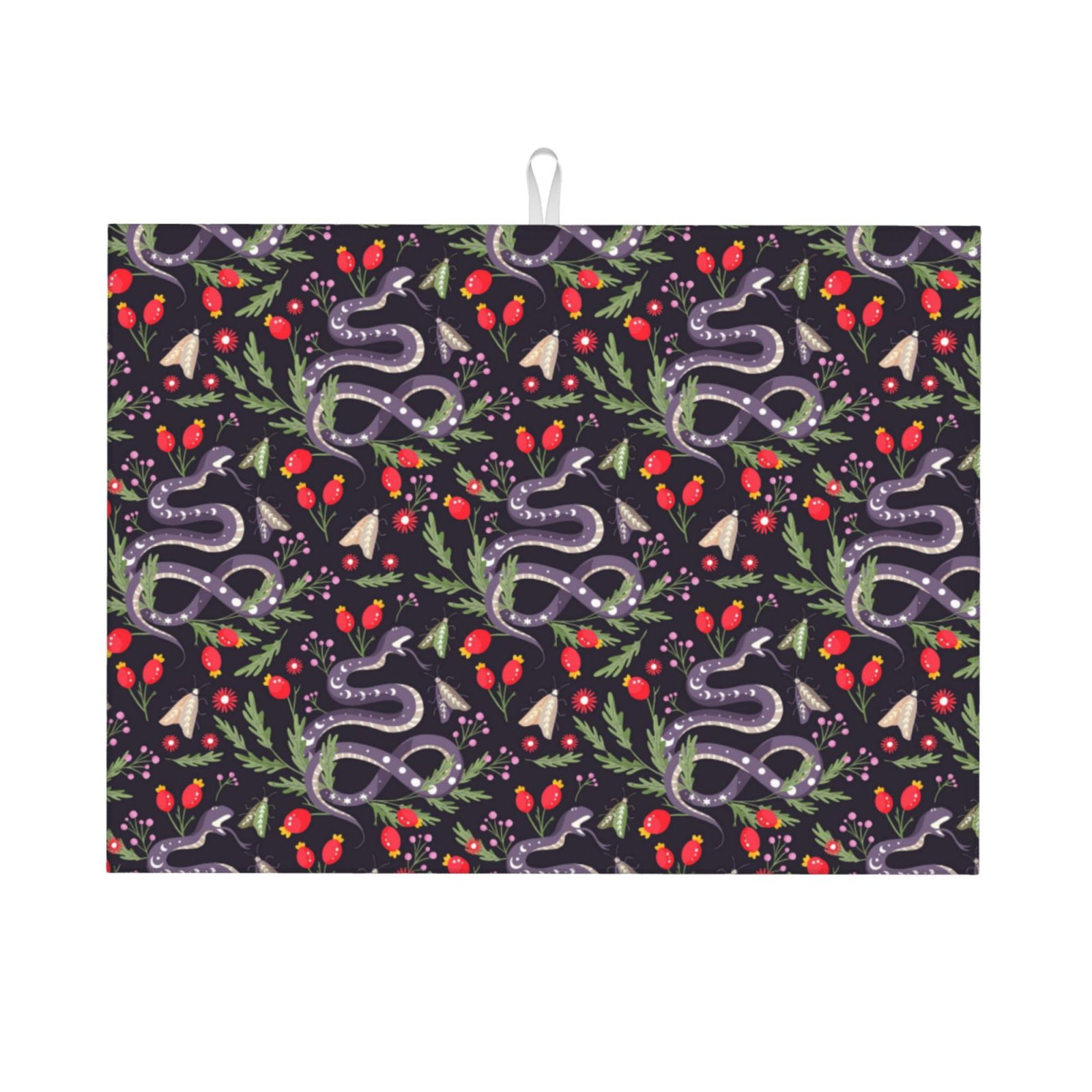 Sikiie Snakes And Snake Fruit Dish Drying Mat, Kitchen Counter Mat ...