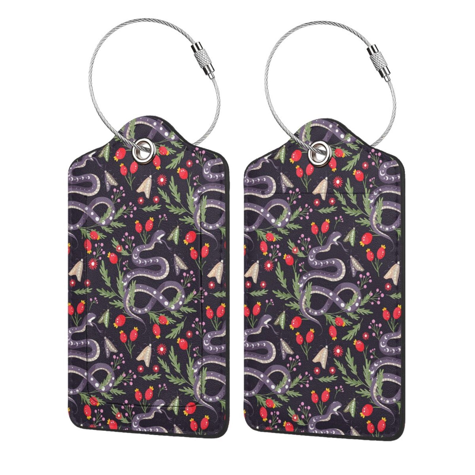 Sikiie Snakes And Snake Fruit Luggage Tag for Suitcase Leather Baggage ...