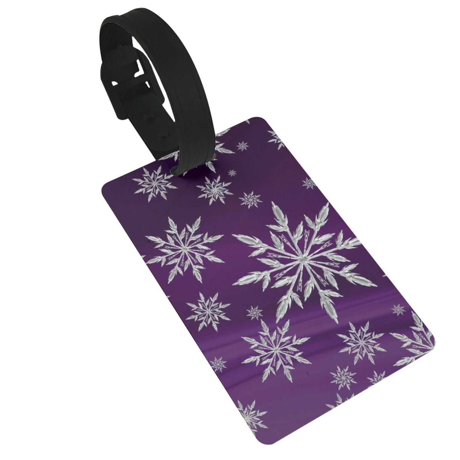 Sikiie Snowflake Gradient Purple Luggage Tags Privacy Cover ID Label ...